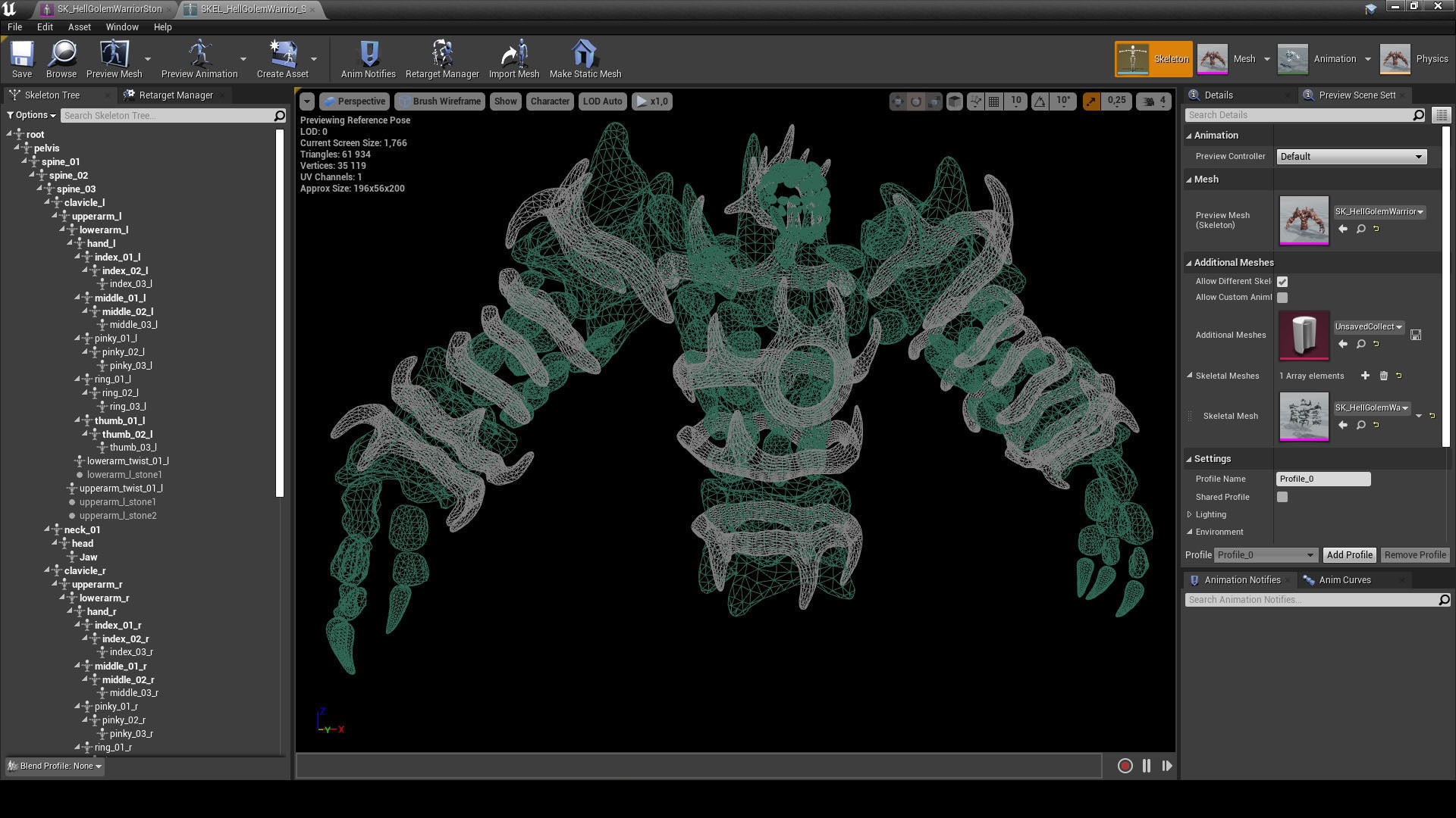 3D model Hell Golem Warrior Low-poly game engine ready 3D model VR / AR ...