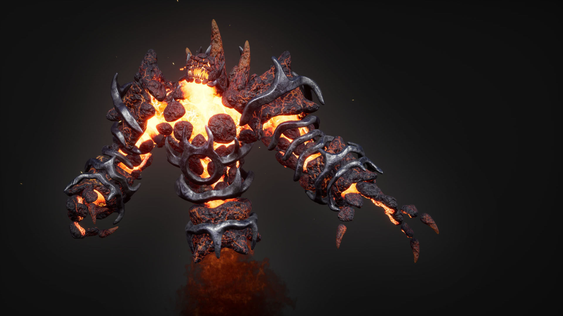 3D model Hell Golem Warrior Low-poly game engine ready 3D model VR / AR ...