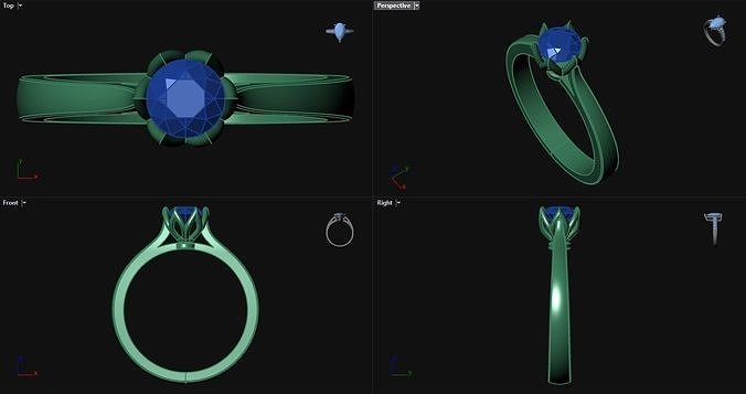 Decorative Setting Engagement Ring 3D model 3D printable | CGTrader