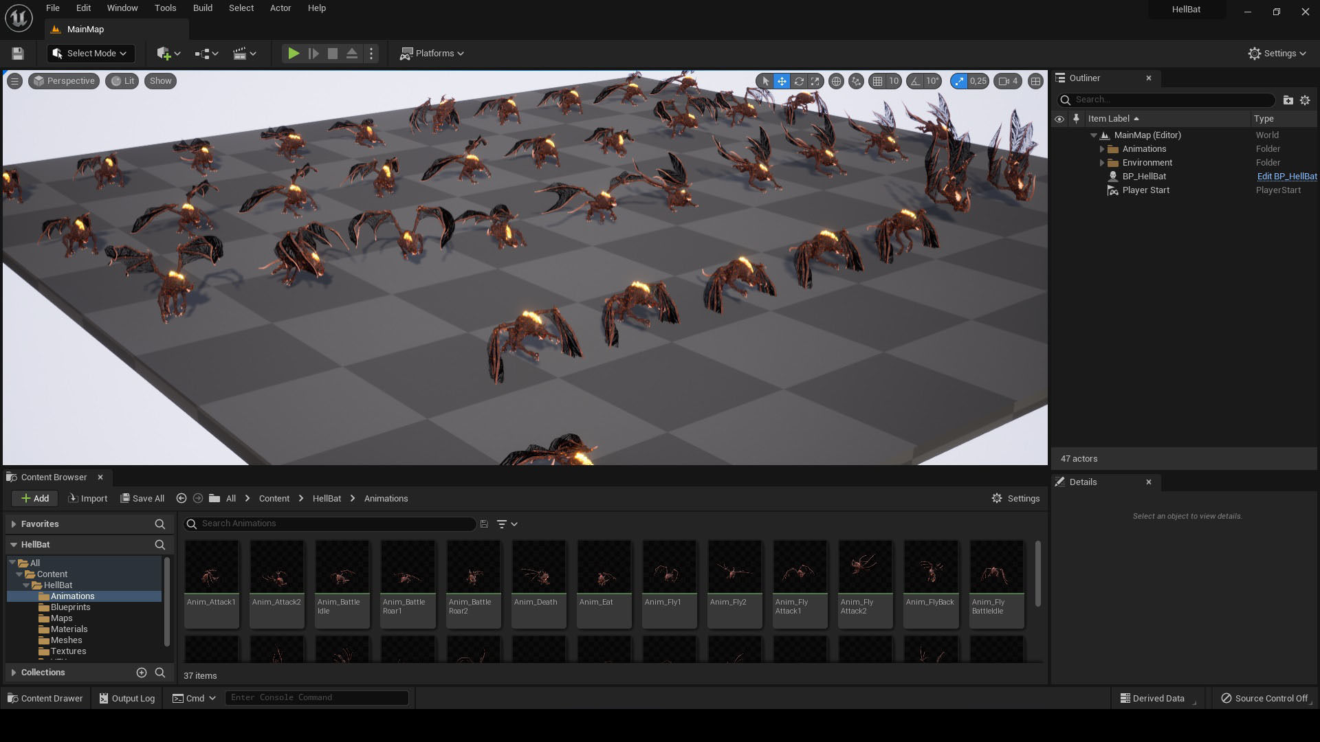 3D model Hell Bat Low-poly game engine ready 3D model VR / AR / low ...