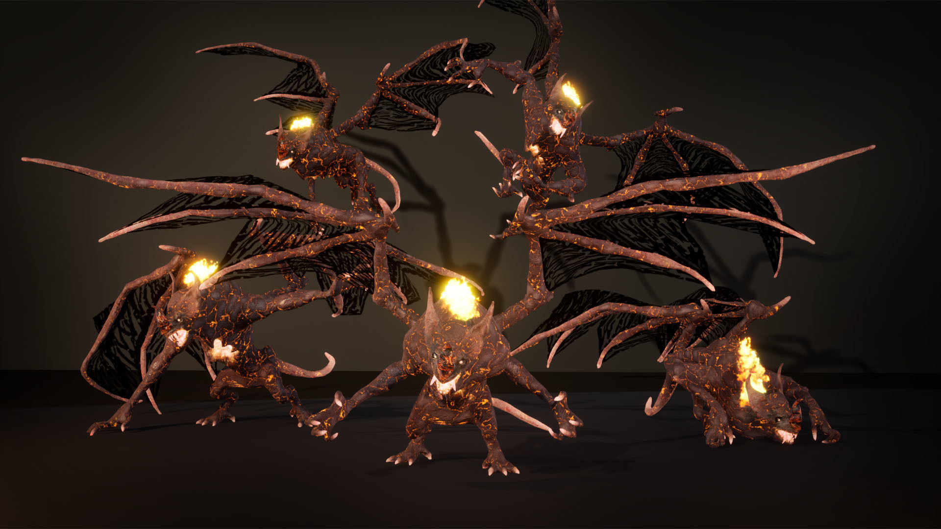 3D model Hell Bat Low-poly game engine ready 3D model VR / AR / low ...