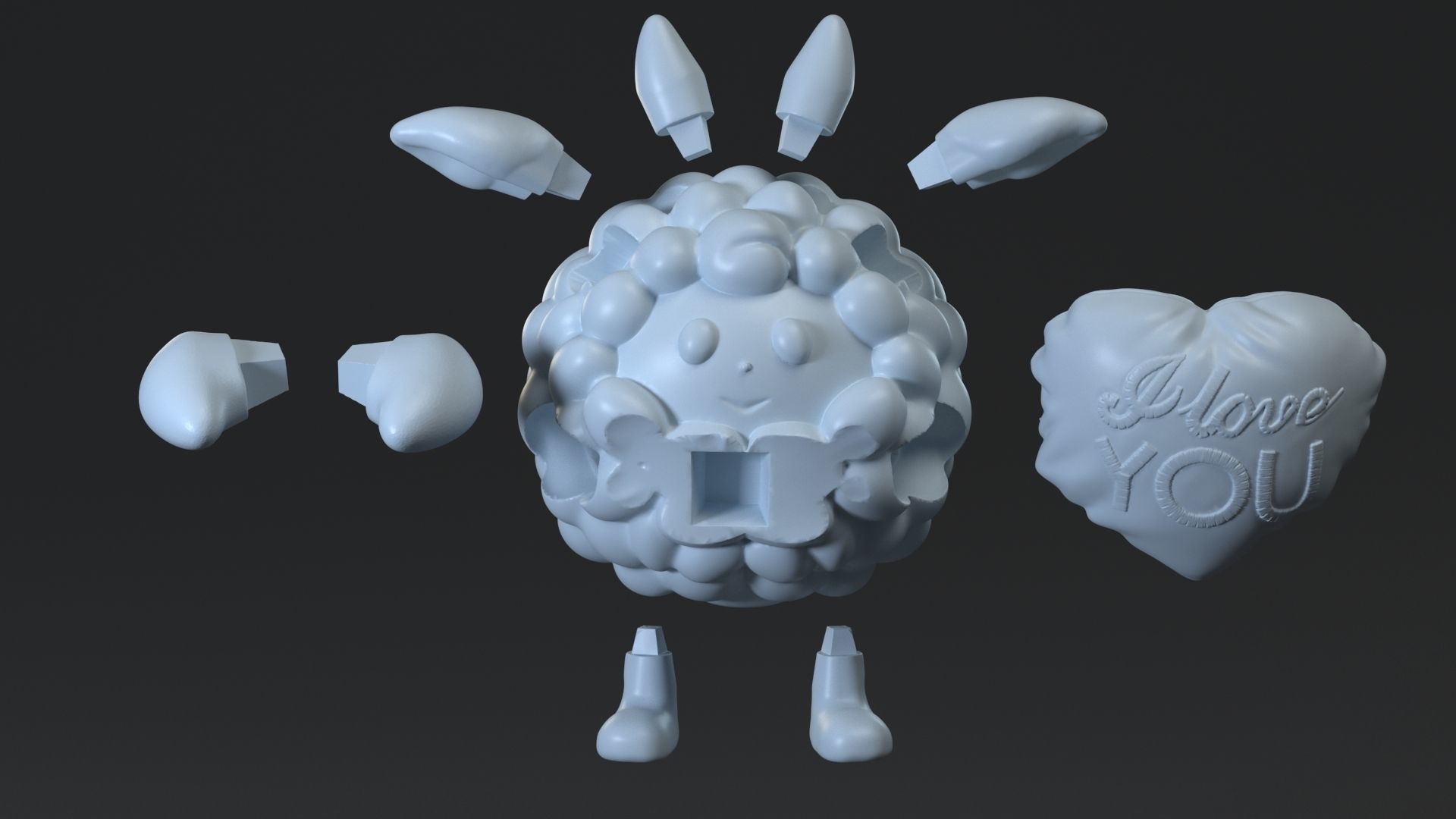 Valentines Day present - Palworld Lamball free 3D model 3D printable ...