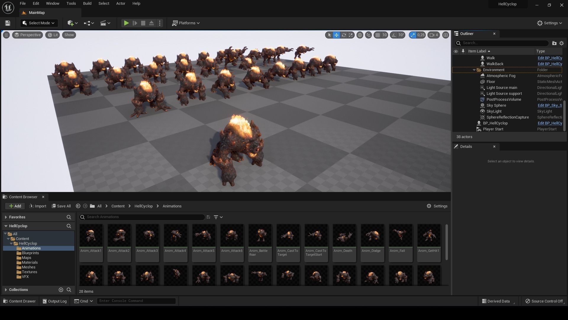 3D model Hell Cyclop Low-poly game engine ready 3D model VR / AR / low ...