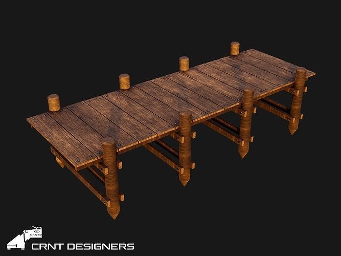 3D model Wooden Bridge Low-poly 3D model VR / AR / low-poly | CGTrader