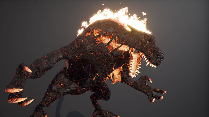 3D model Hell Hound Low-poly game engine ready 3D model VR / AR / low ...