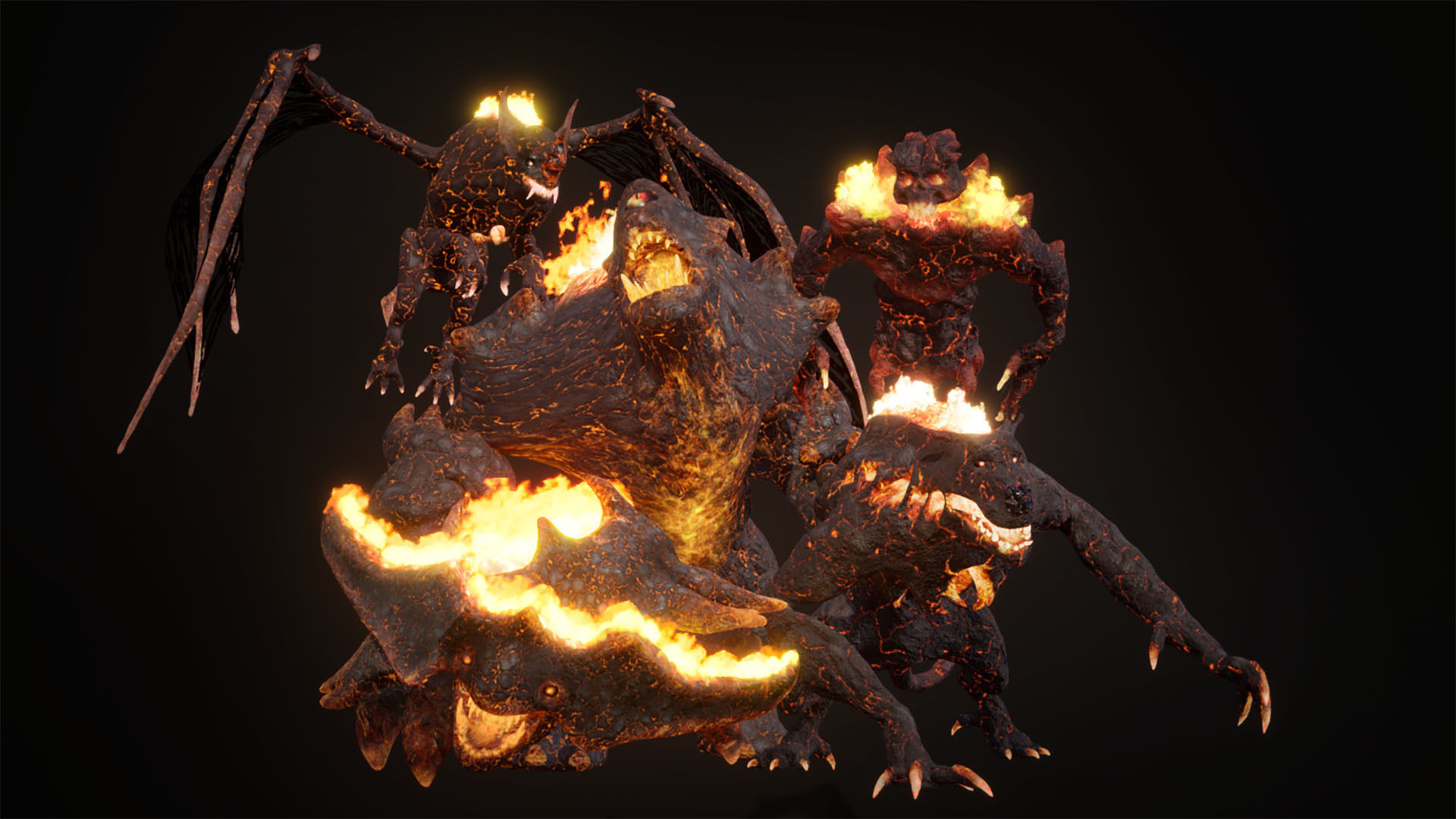 3D Model Collection Pack of hell creatures VR / AR / low-poly | CGTrader