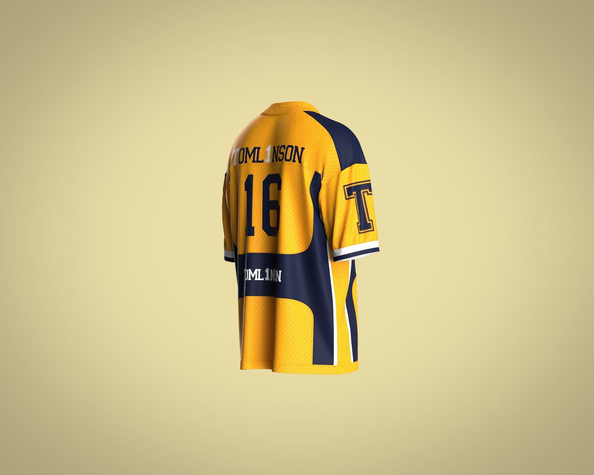 Oversized basketball jersey look with solid and mash fabric 3D model ...
