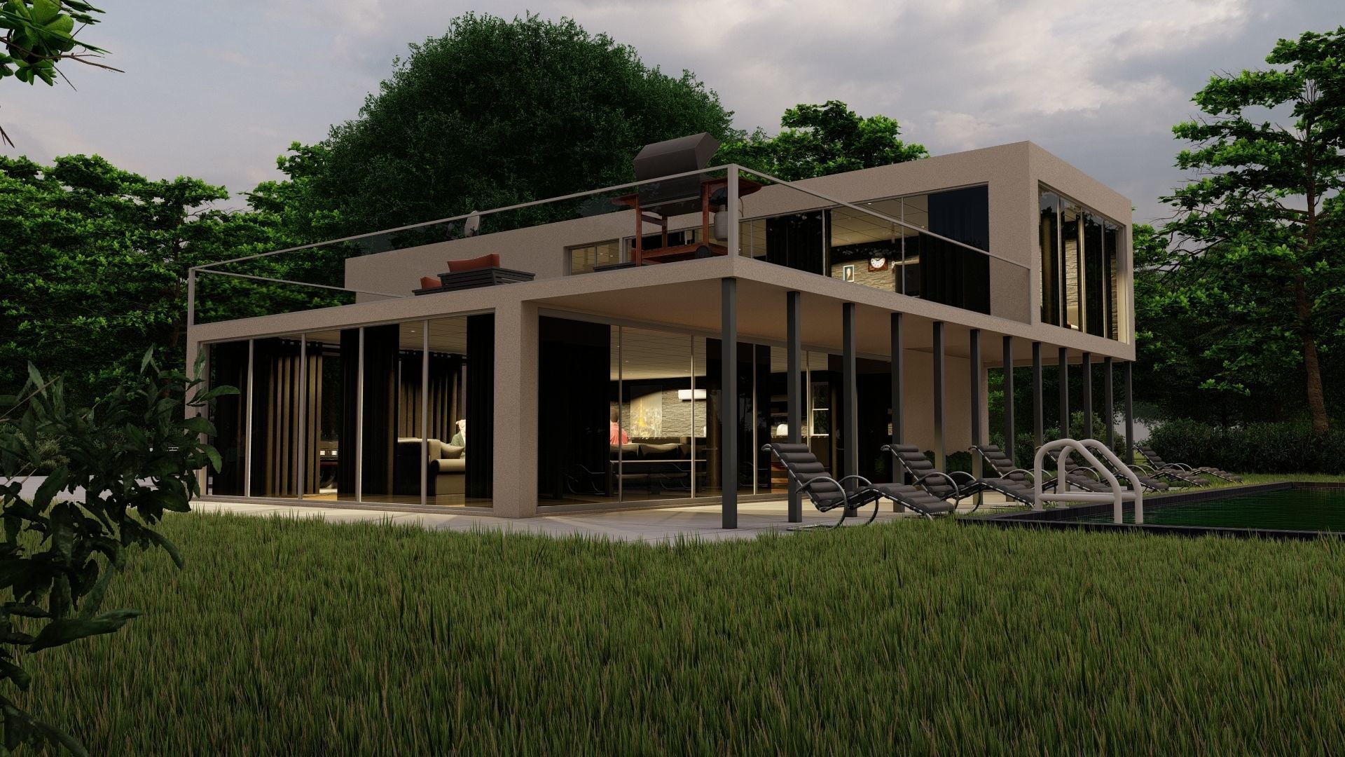 modern villa concept 3D model | CGTrader