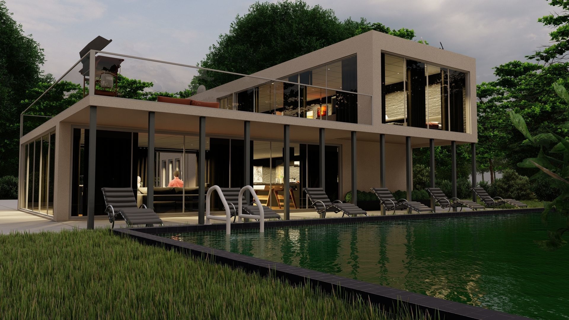 modern villa concept 3D model | CGTrader