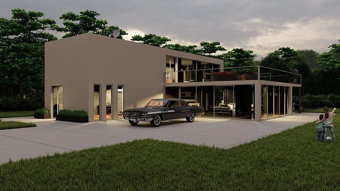modern villa concept 3D model | CGTrader