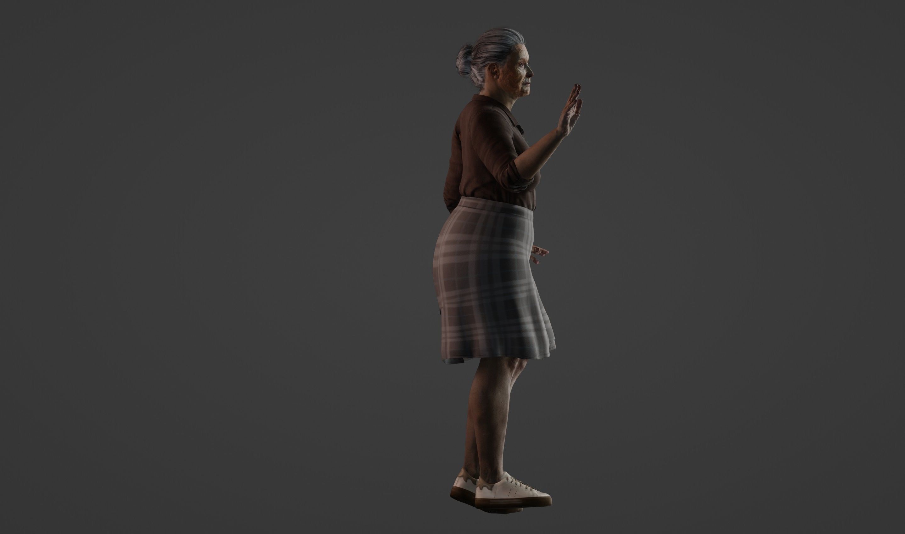 Realistic Sad Granny 3D model | CGTrader