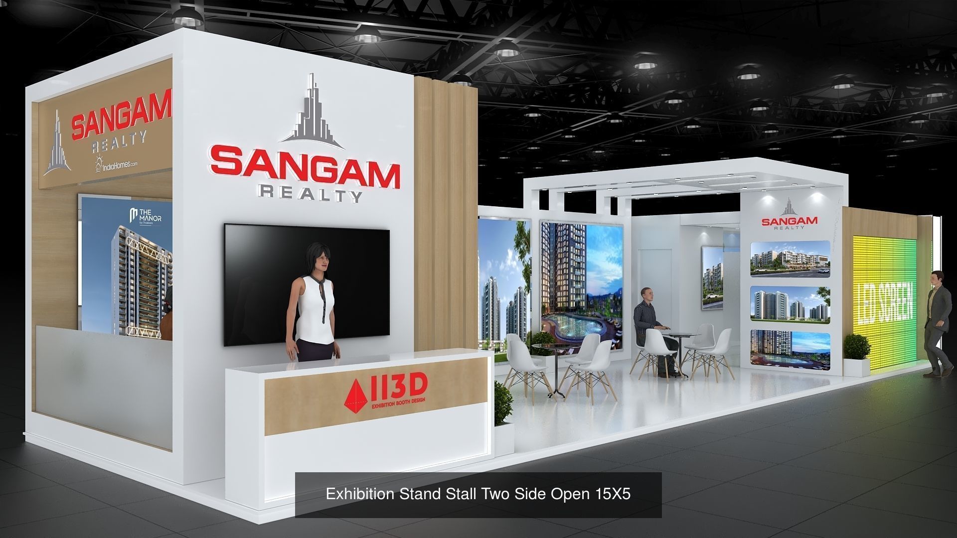 Two Side Open Exhibition Booth Collection Vray | CGTrader