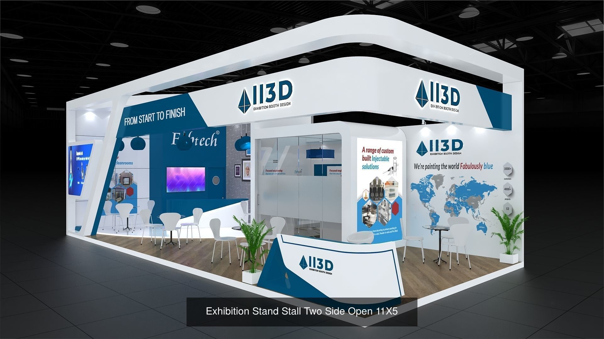 Two Side Open Exhibition Booth Collection Vray | CGTrader
