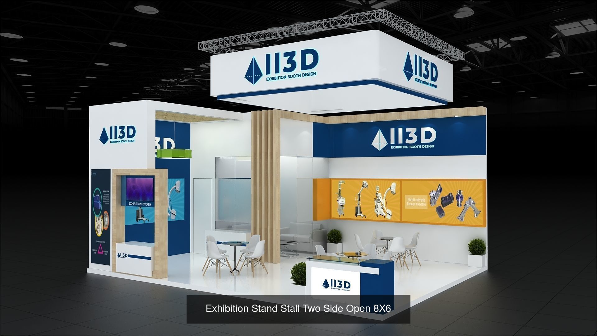 Two Side Open Exhibition Booth Collection Vray | CGTrader
