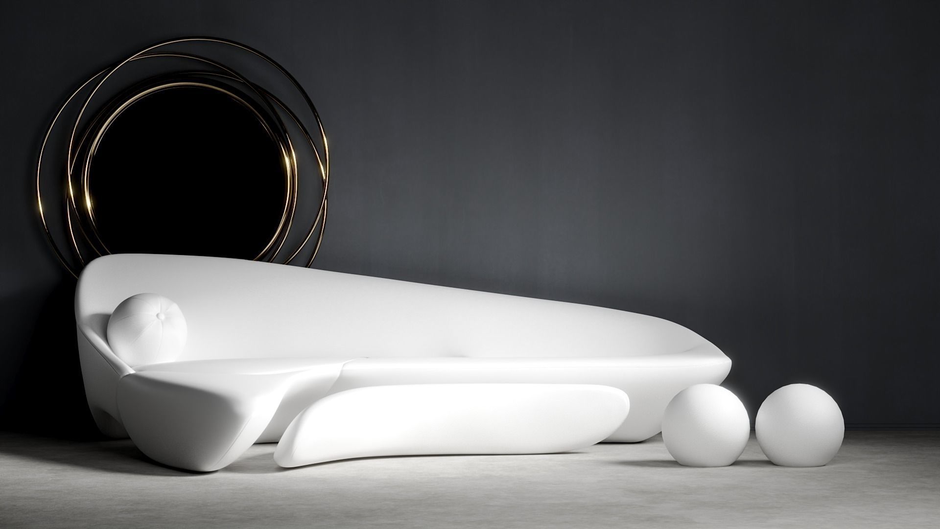 3D model Moon System - Sofa - Boucle - B AND B Italia VR / AR / low-poly | CGTrader