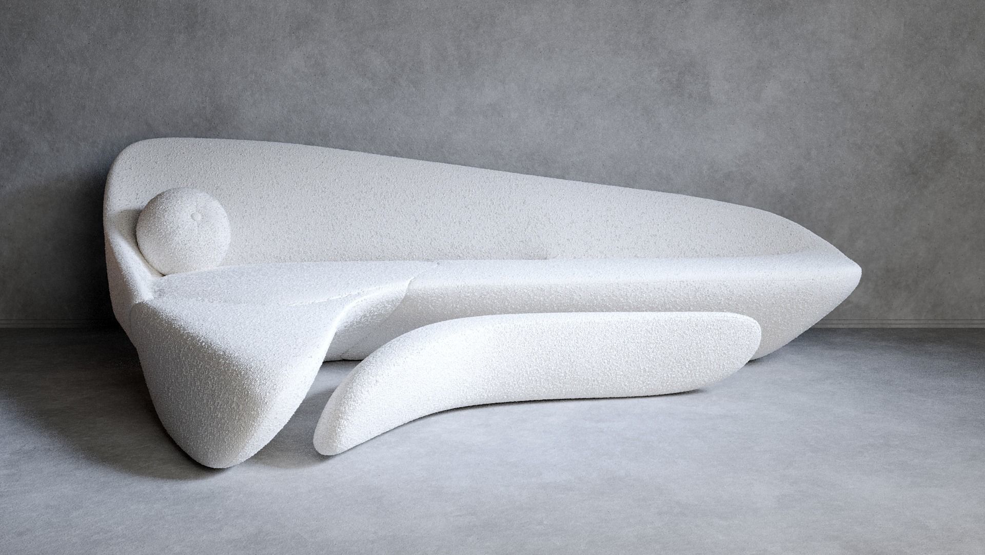 3D model Moon System - Sofa - Boucle - B AND B Italia VR / AR / low-poly | CGTrader