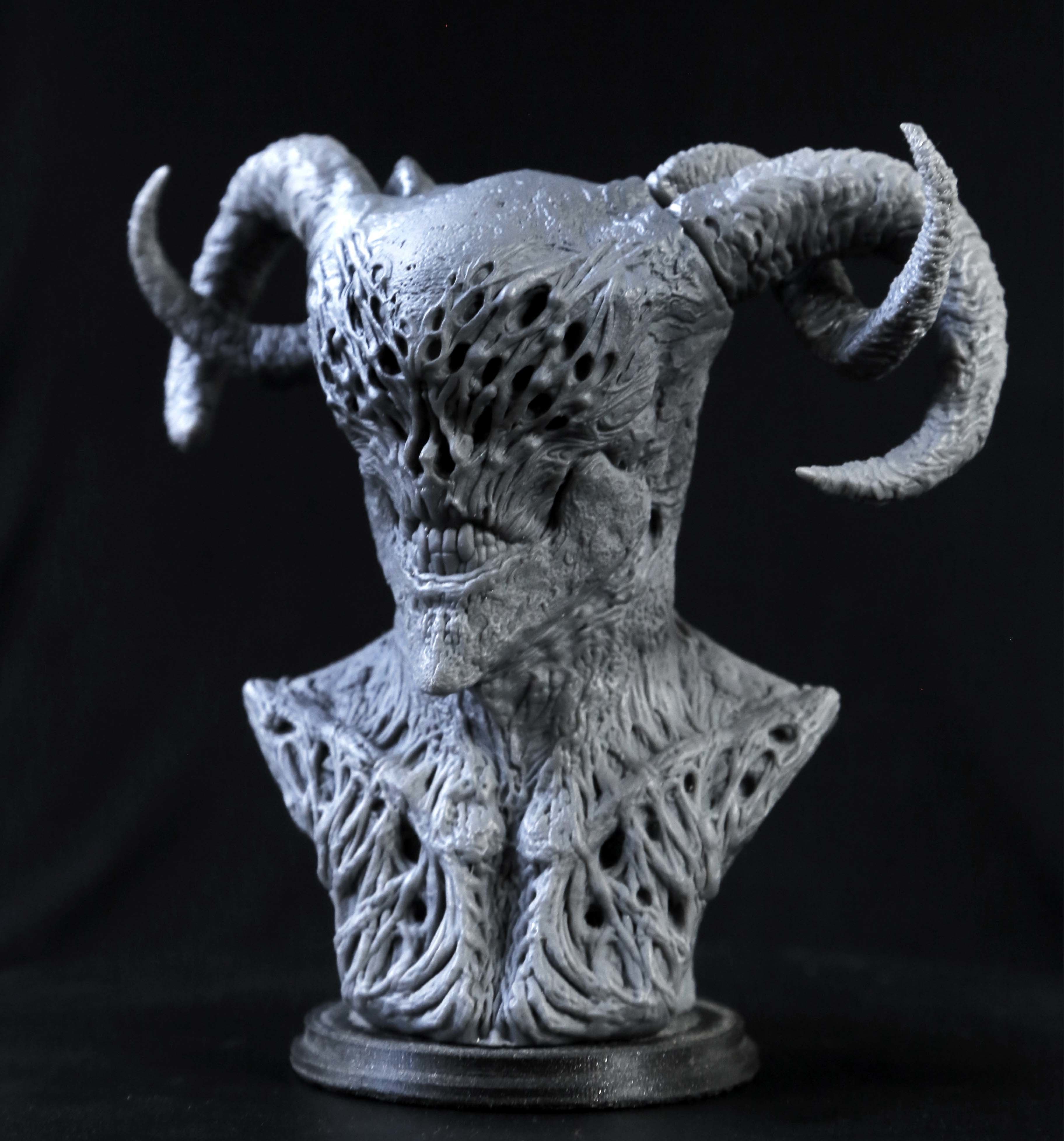 Horns Demon Bust 3D model 3D printable | CGTrader