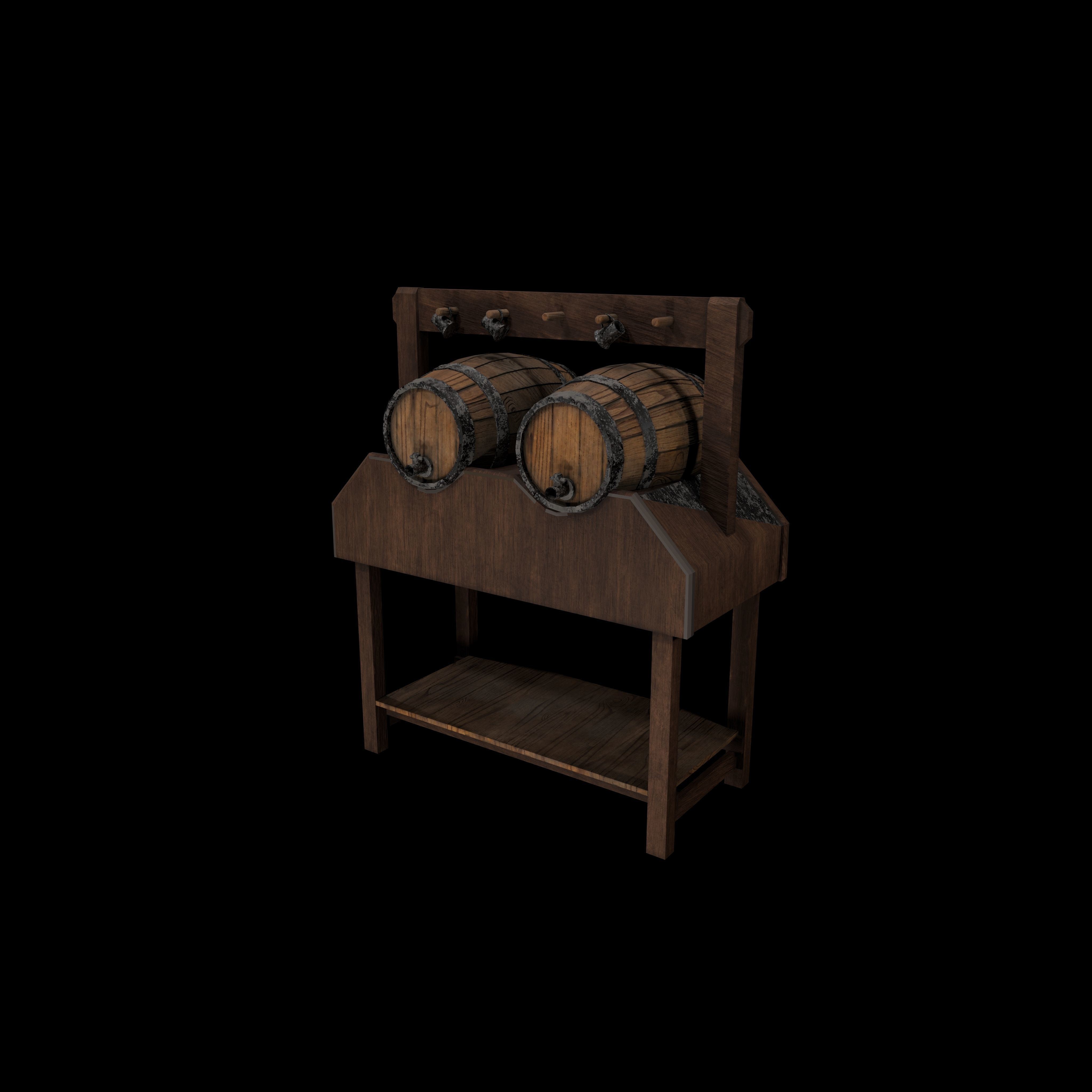 3D model Barrel Stand VR / AR / low-poly | CGTrader