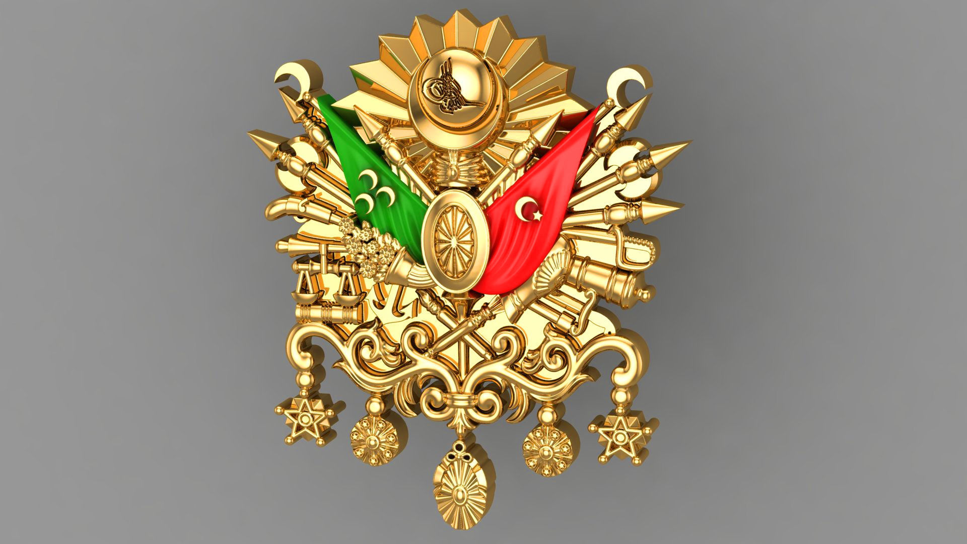 Ottoman coat of arms - Osmanli armasi 3D model 3D printable | CGTrader