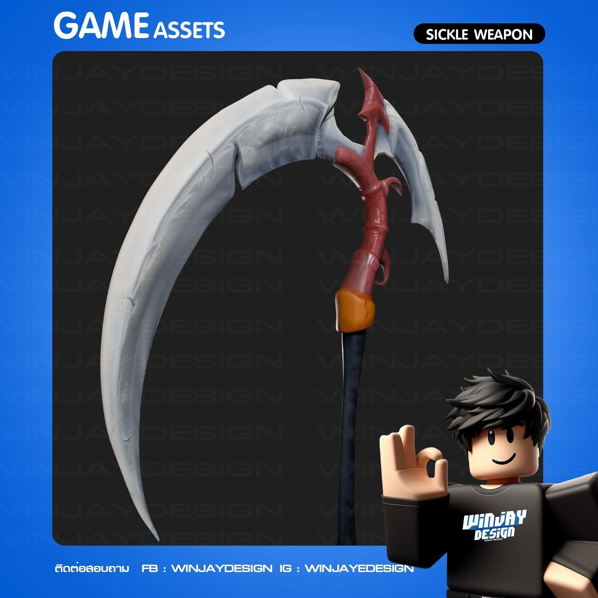 3D model Weapon Asset Sickle weapon Design by winjaydesign VR / AR ...