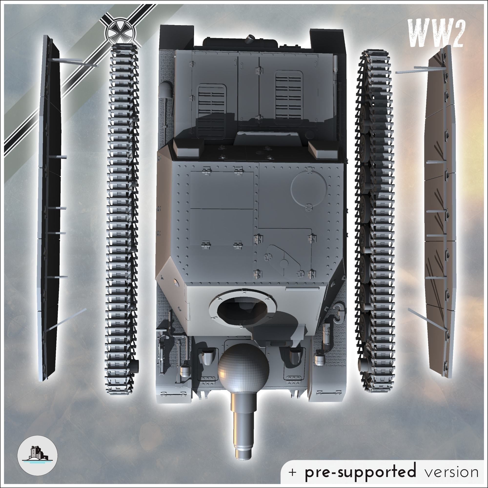 Sturmpanzer IV Stupa Brummbar infantry support gun - miniature 3D model ...