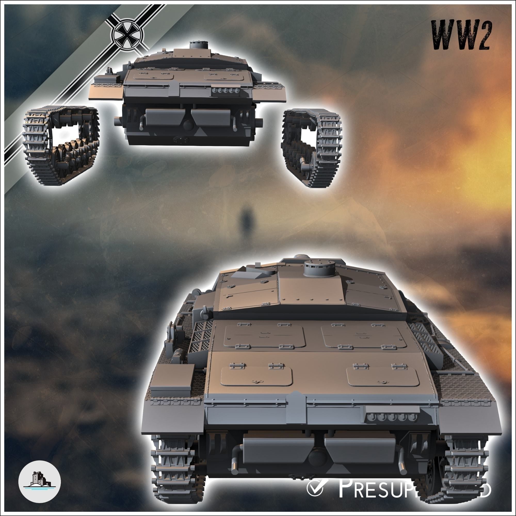 Sturmgeschutz StuG III Ausf F SdKfz 142-1 - miniatures tabletop 3D ...