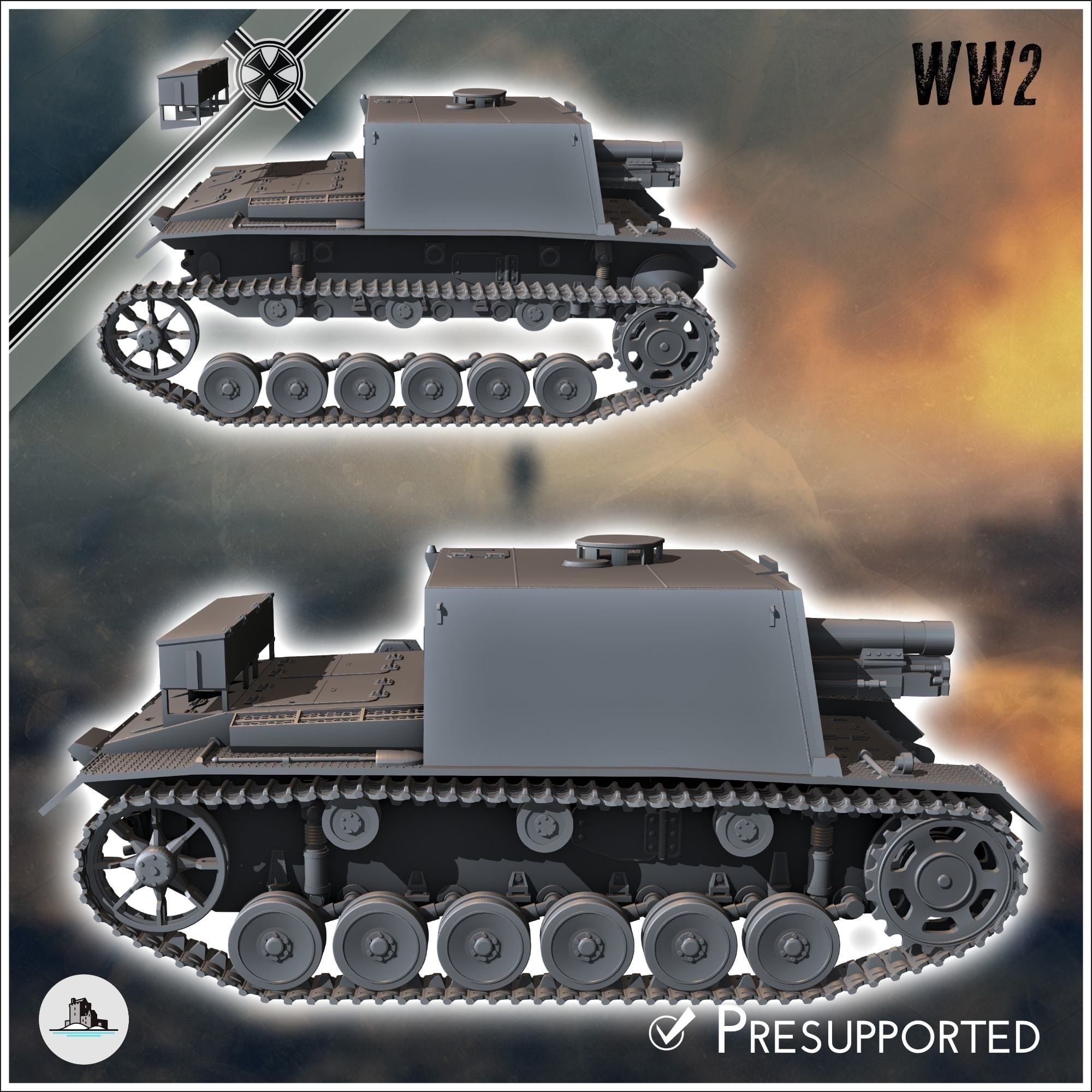 Sturm-Infanteriegeschutz 33B StuiG-33B - miniatures tabletop sce 3D ...