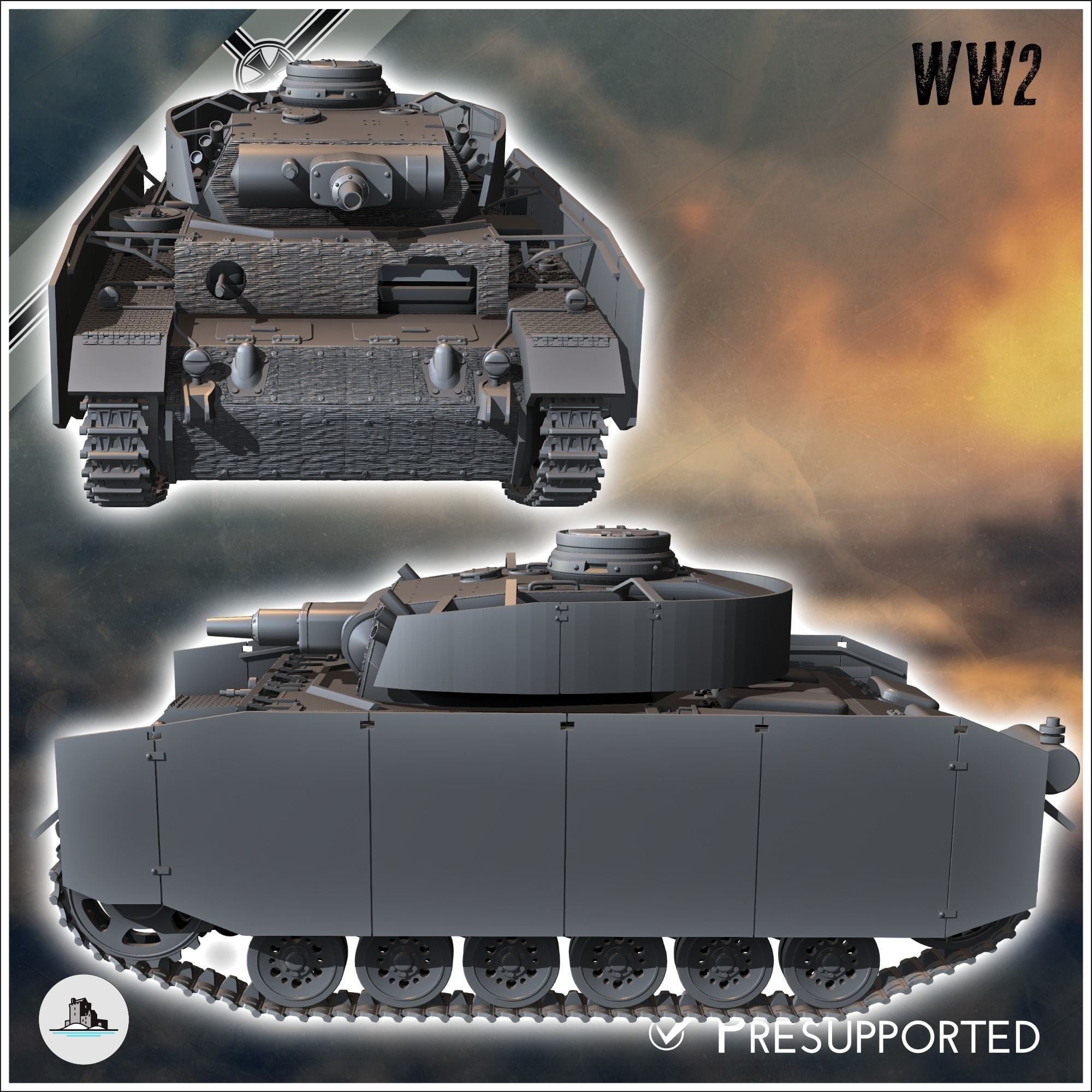 Panzer III Ausf N - miniatures tabletop scenery 3D model 3D printable ...