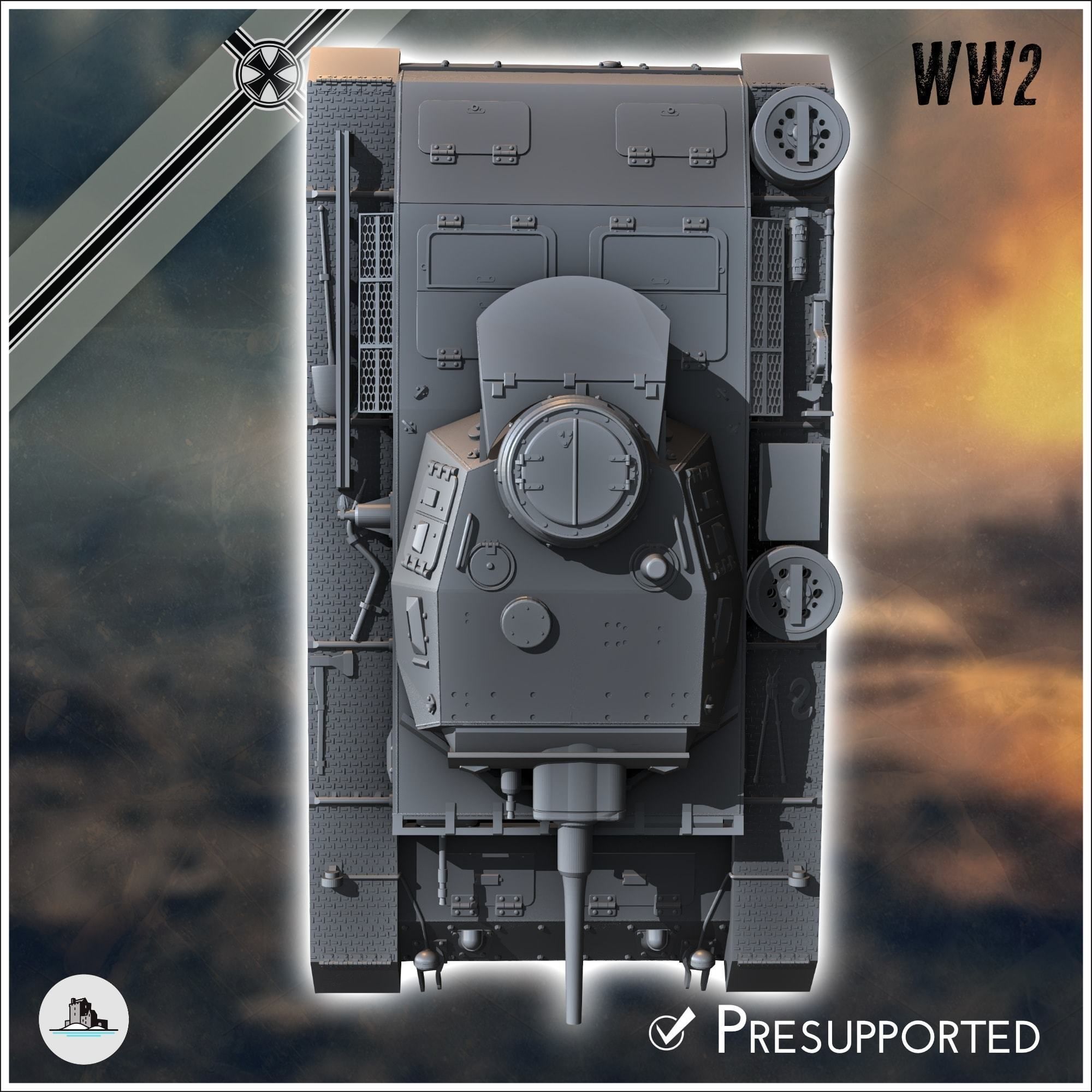 Panzer III Ausf H - miniatures tabletop scenery 3D model 3D printable ...