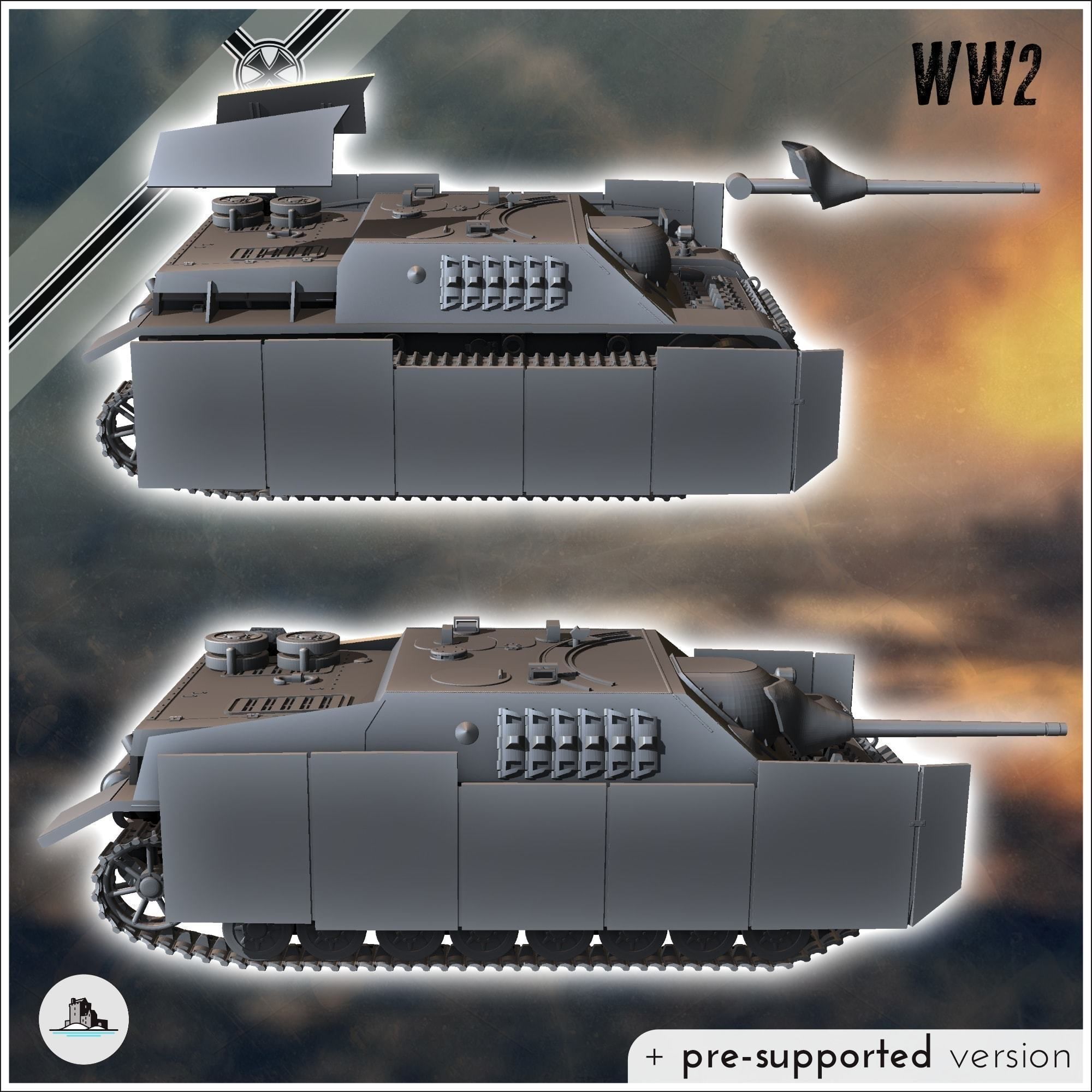Jagdpanzer IV 70 V - miniatures tabletop scenery 3D model 3D printable ...