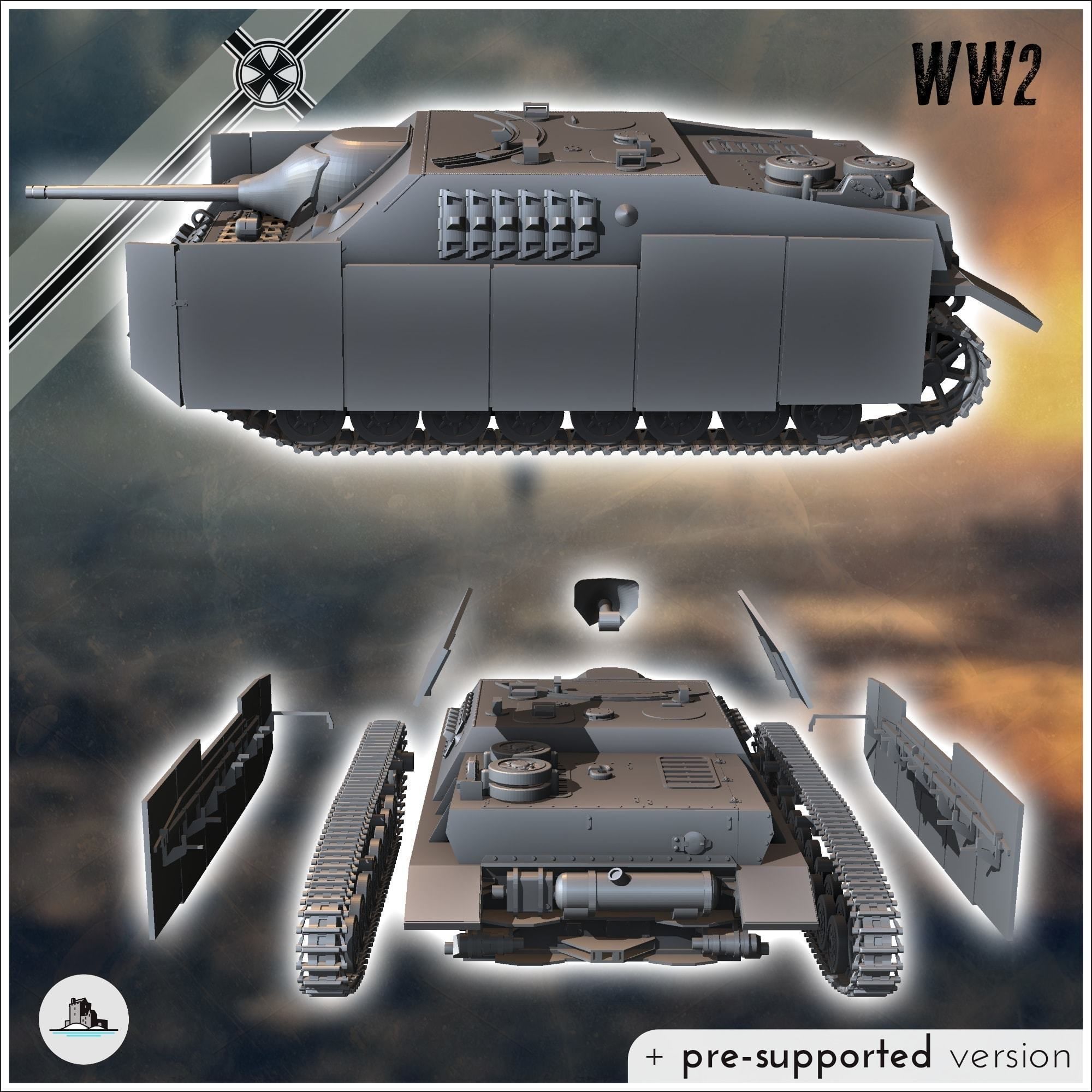 Jagdpanzer IV 70 V - miniatures tabletop scenery 3D model 3D printable ...