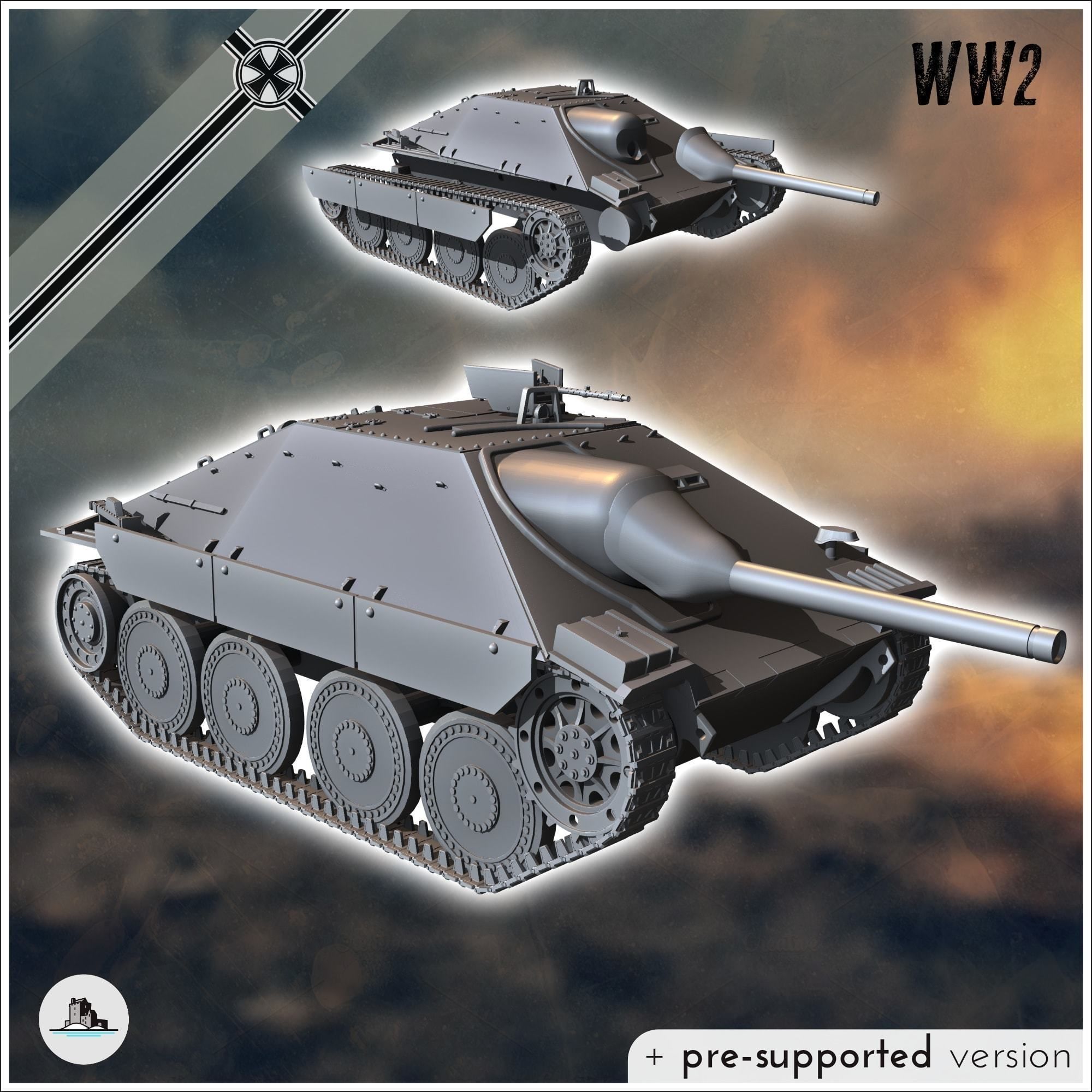 Jagdpanzer 38t Hetzer SdKfz 138-2 - miniatures tabletop scenery 3D model 3D printable | CGTrader