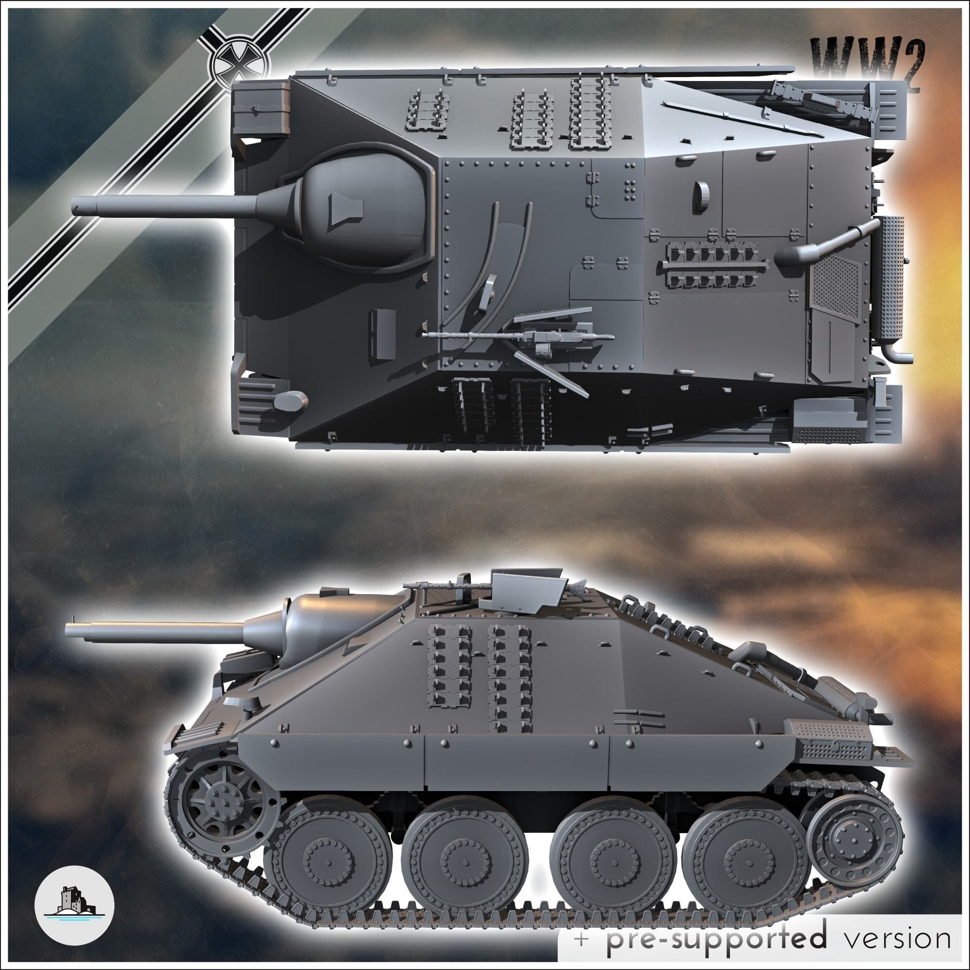 Flammpanzer 38t Hetzer - miniatures tabletop scenery 3D model 3D printable | CGTrader