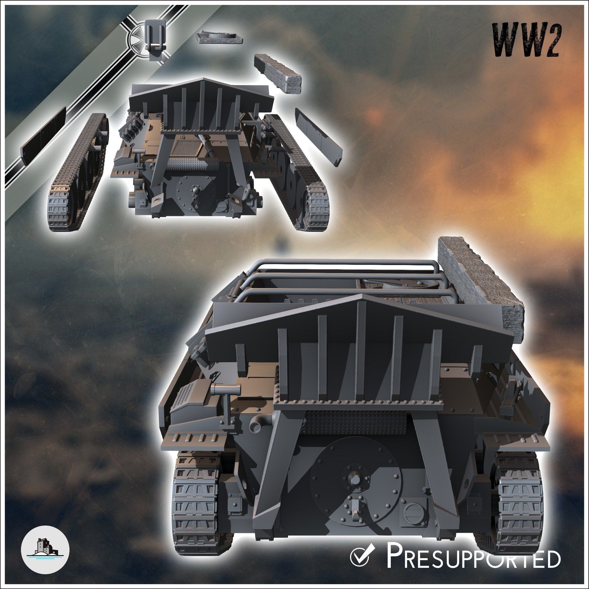 Bergepanzerwagen 38 armoured recovery tank SdKfz 136 - miniature 3D ...