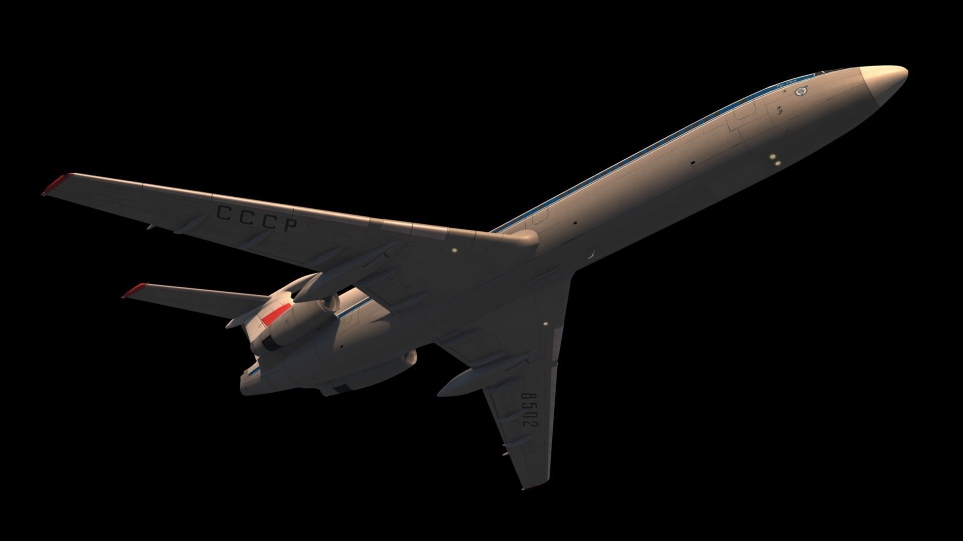 Tu-154 3D model animated | CGTrader