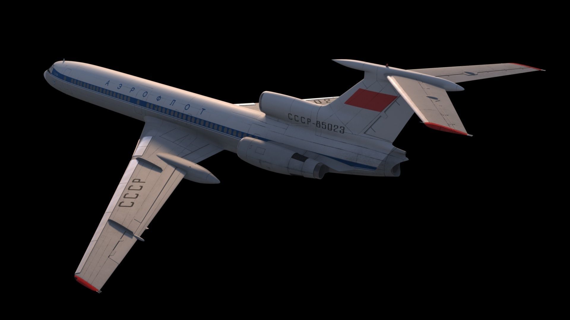 Tu-154 3D model animated | CGTrader