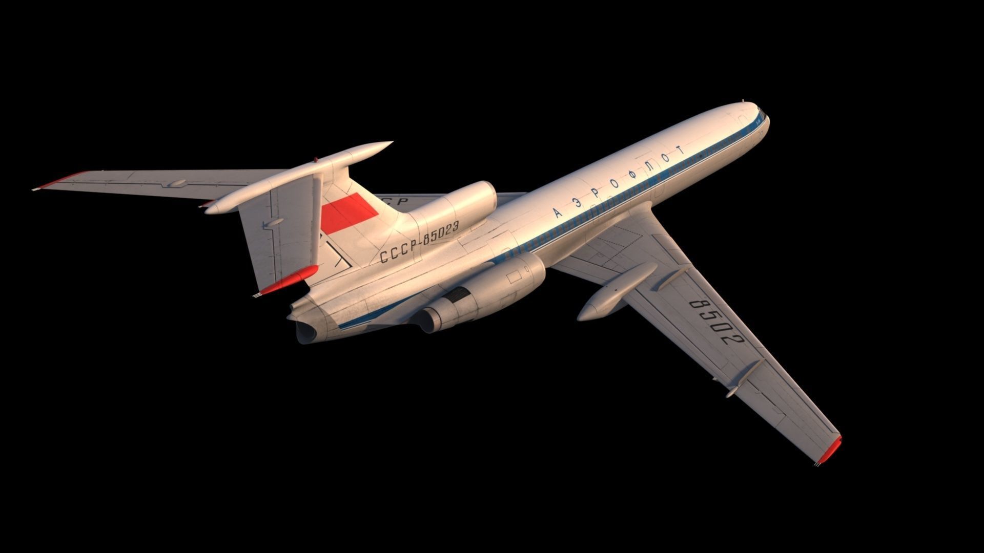 Tu-154 3D model animated | CGTrader