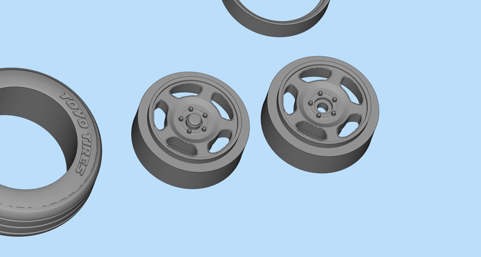 Rims and Tires ready to print STL File 3D printing wheel 3D model 3D ...