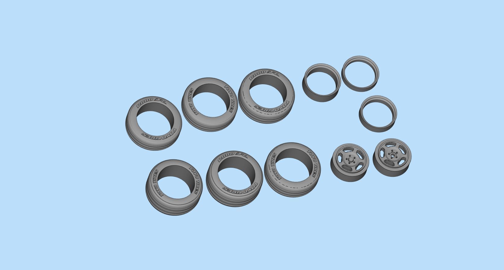 Rims and Tires ready to print STL File 3D printing wheel 3D model 3D ...