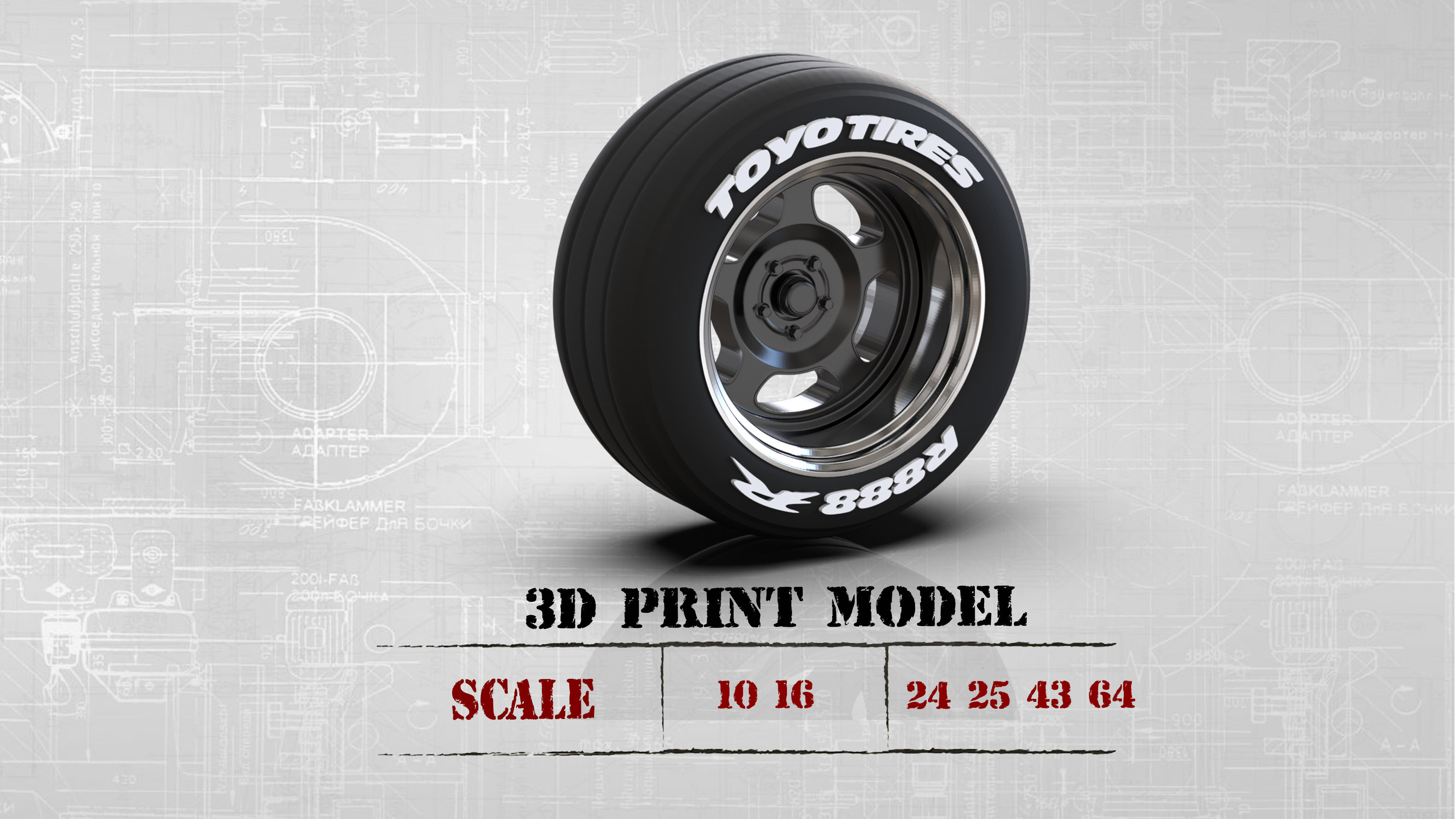 Rims and Tires ready to print STL File 3D printing wheel 3D model 3D ...