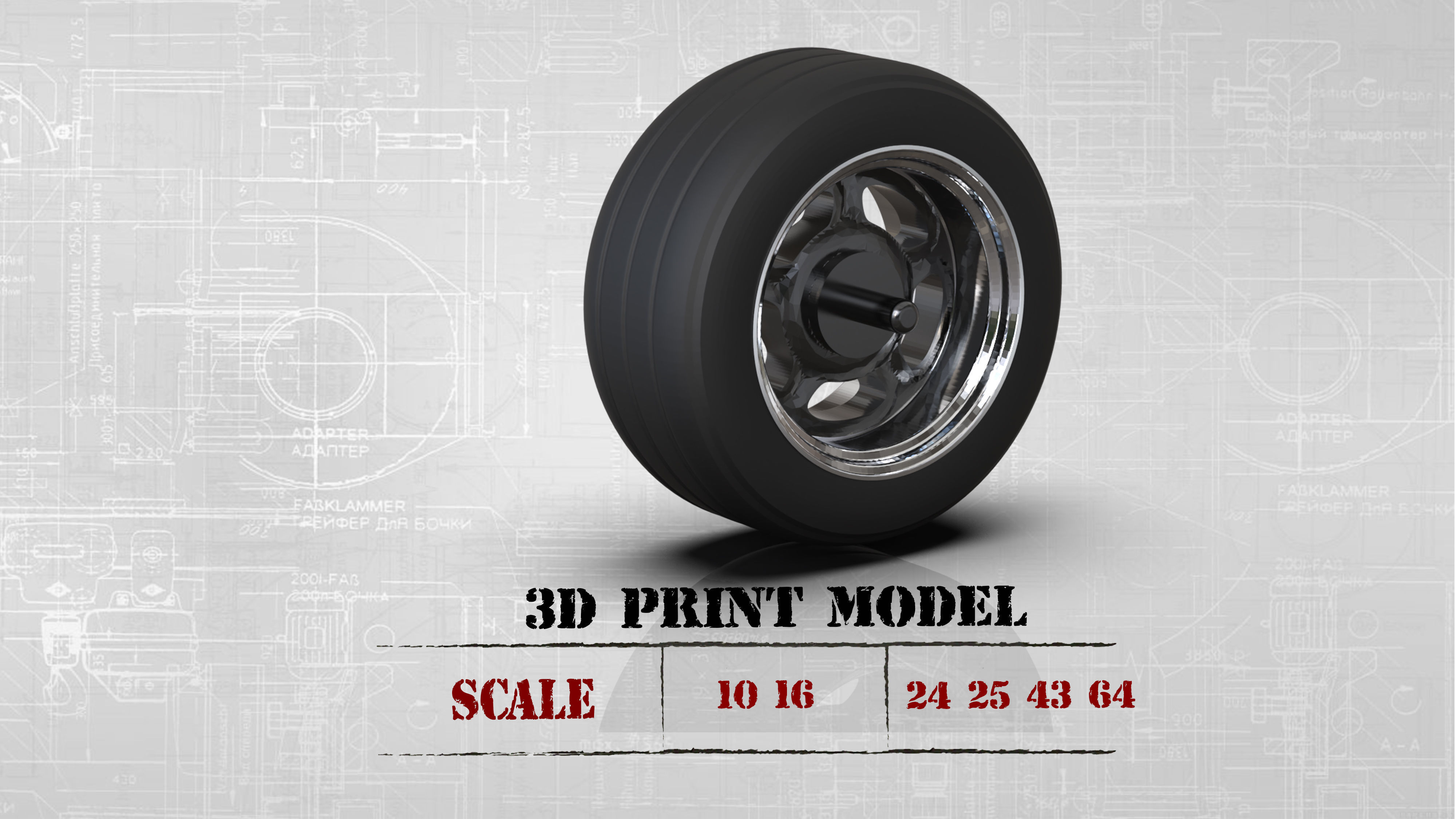 Rims and Tires ready to print STL File 3D printing wheel 3D model 3D ...