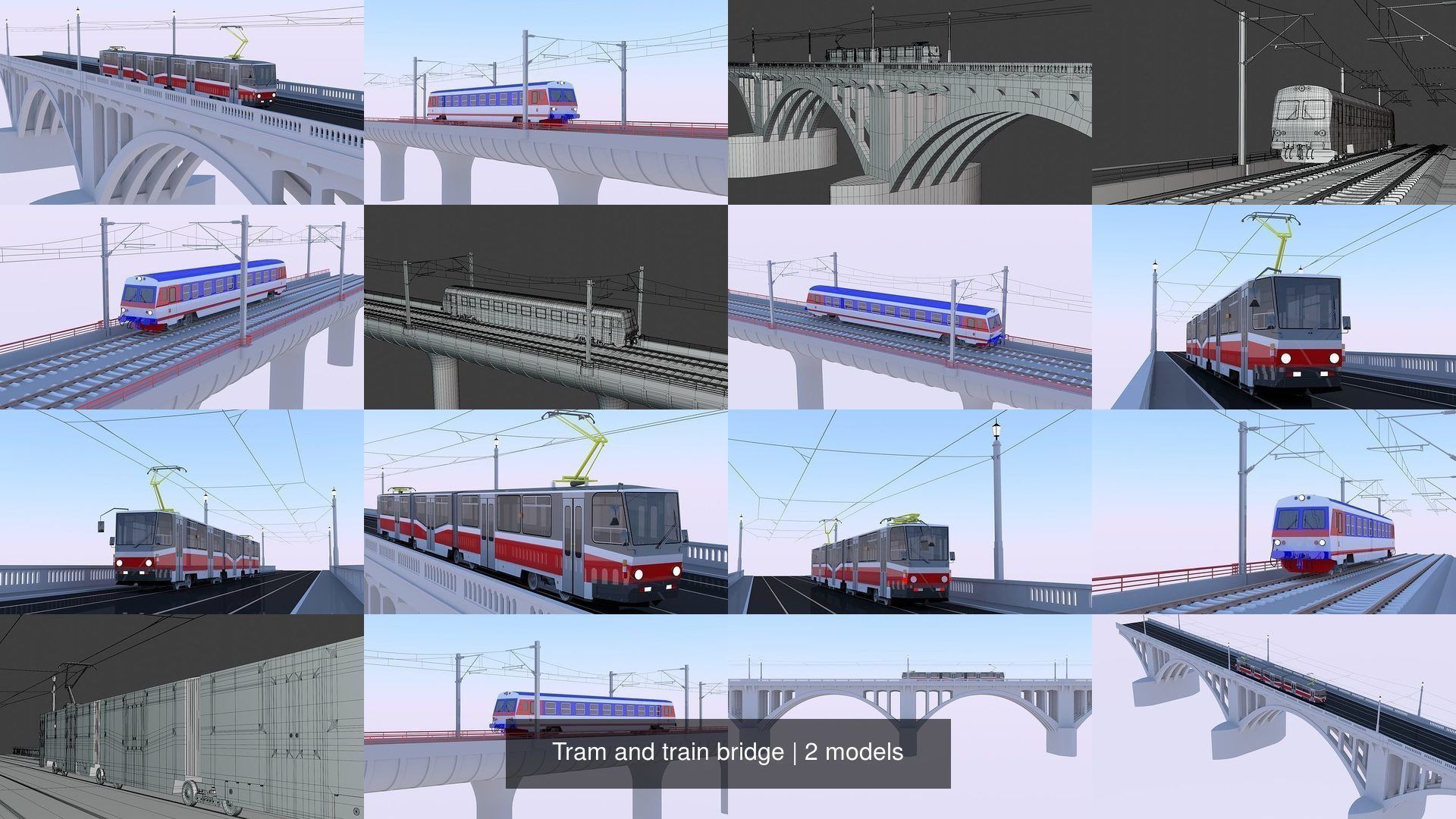 Tram and train bridge 3D Model Collection | CGTrader