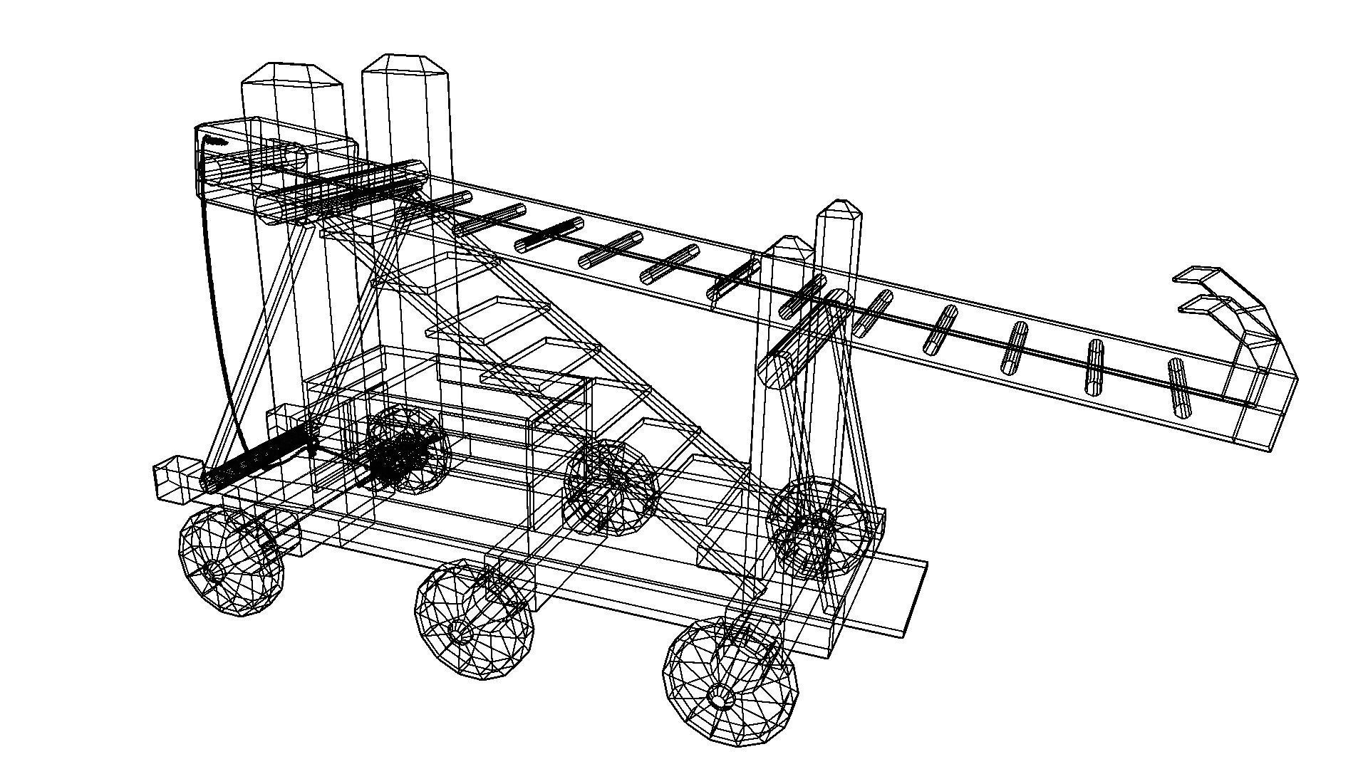 3D model Medieval Siege Ladder - High Detail 3D Model VR / AR / low ...