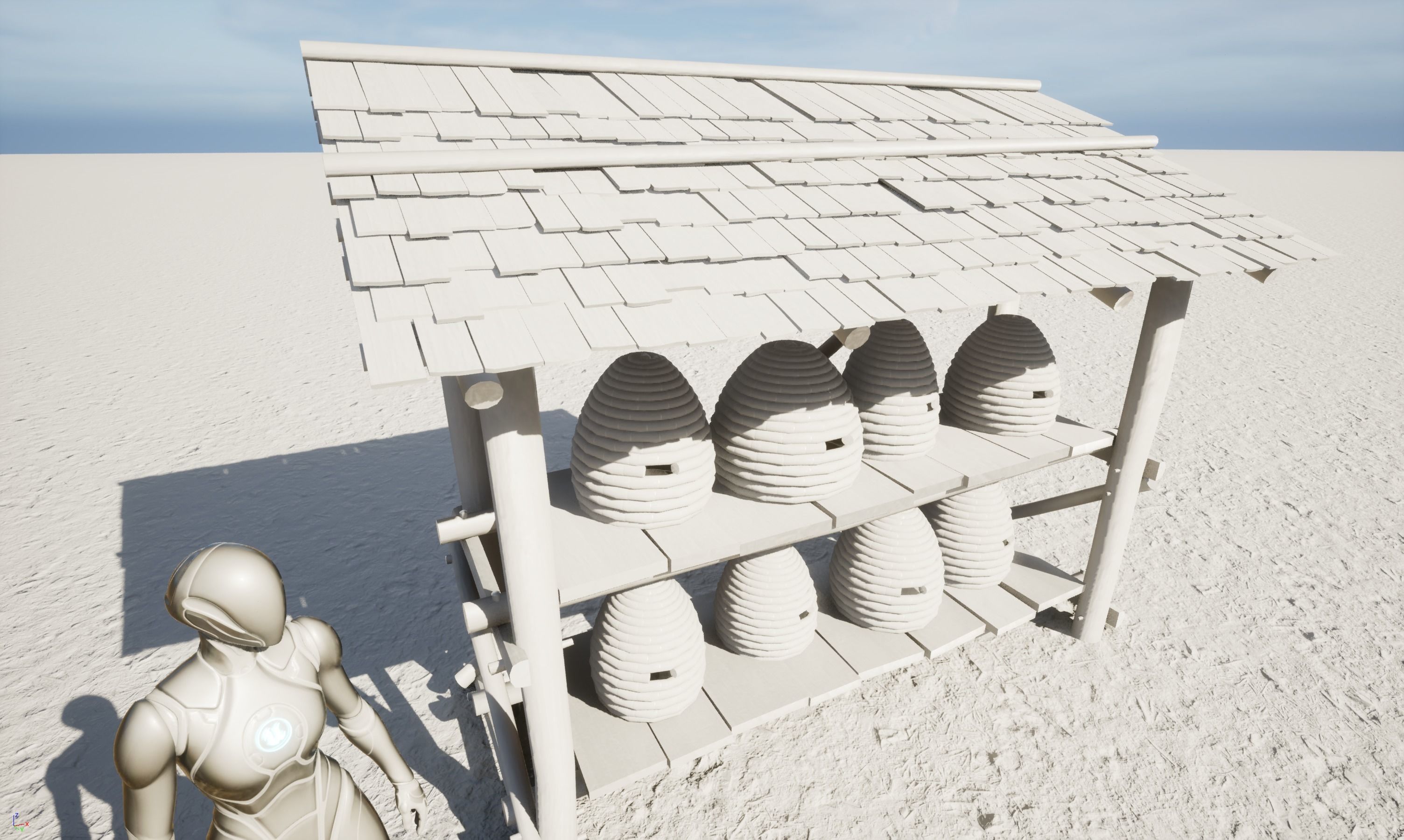 3D model Medieval honey bee hive rack VR / AR / low-poly | CGTrader