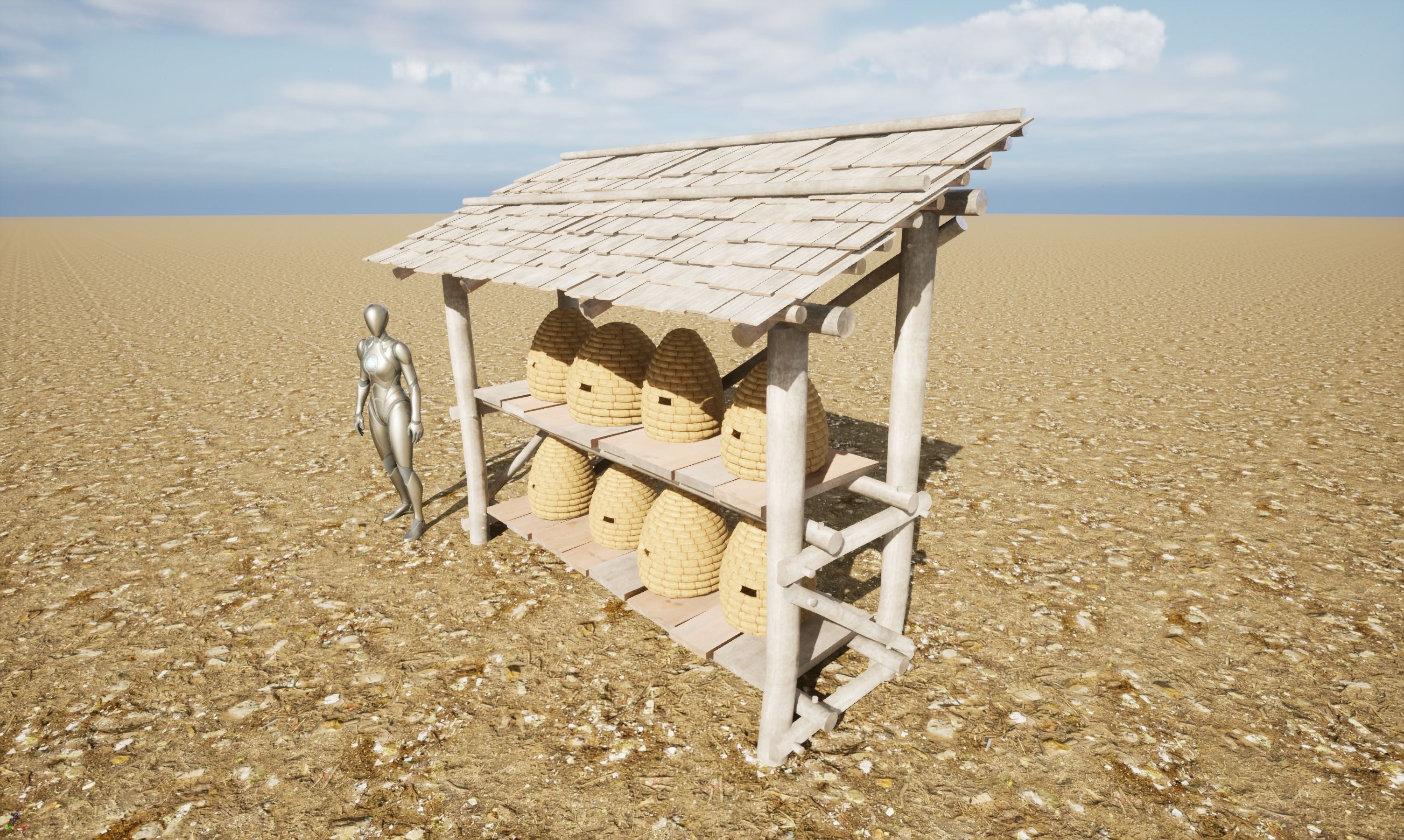 3D model Medieval honey bee hive rack VR / AR / low-poly | CGTrader
