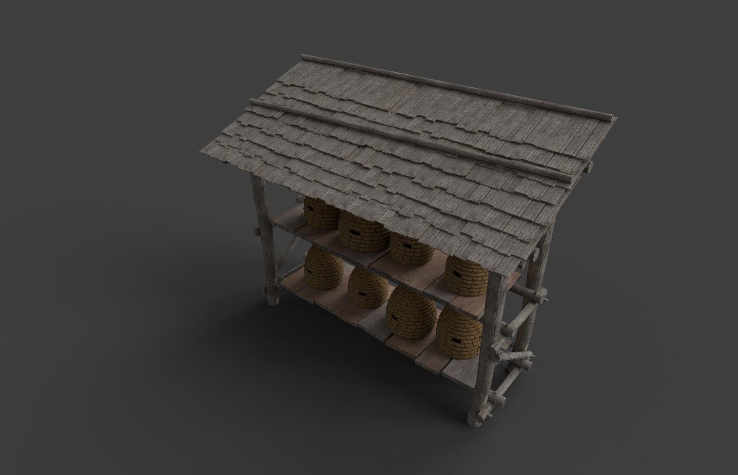 3D model Medieval honey bee hive rack VR / AR / low-poly | CGTrader