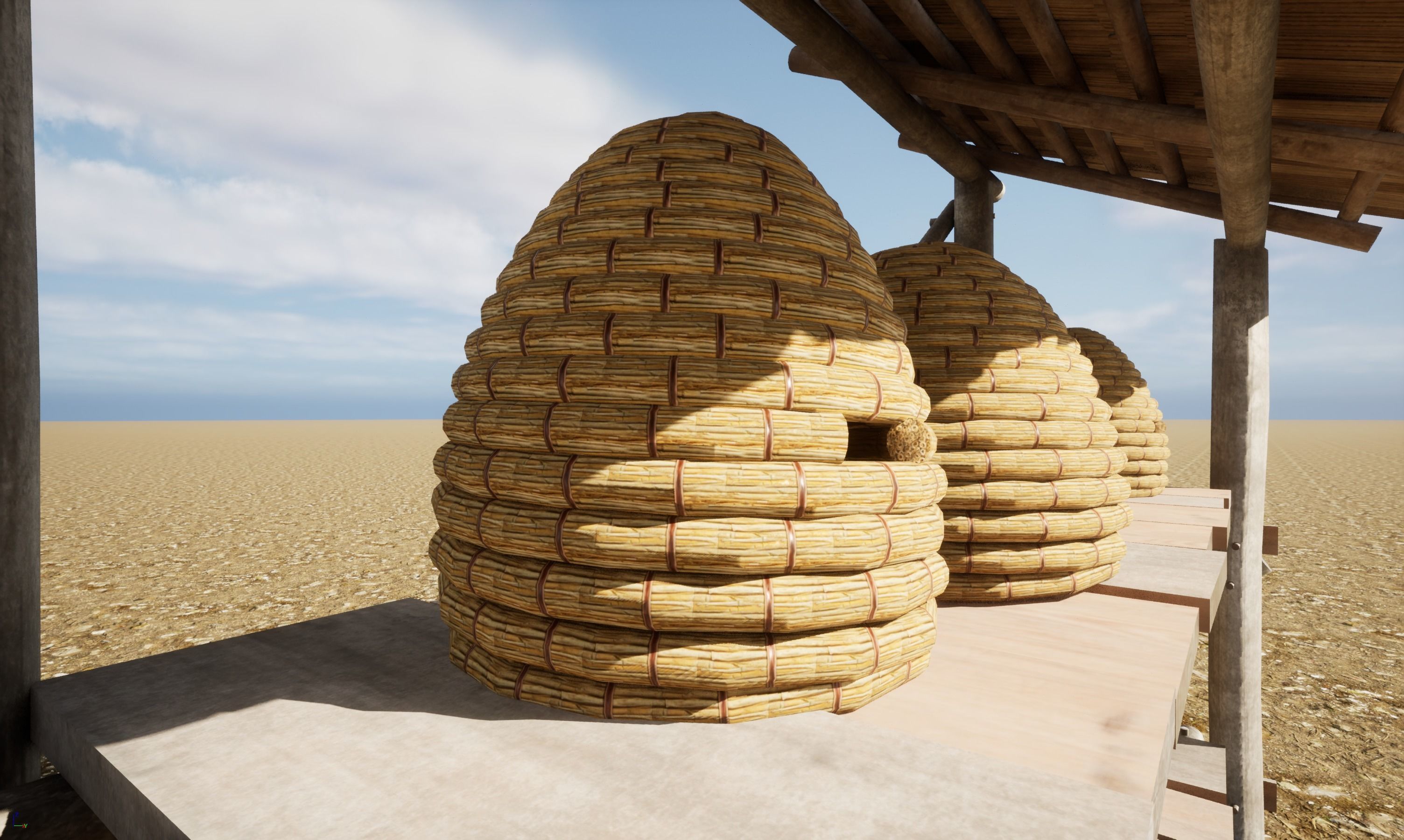 3D model Medieval honey bee hive rack VR / AR / low-poly | CGTrader