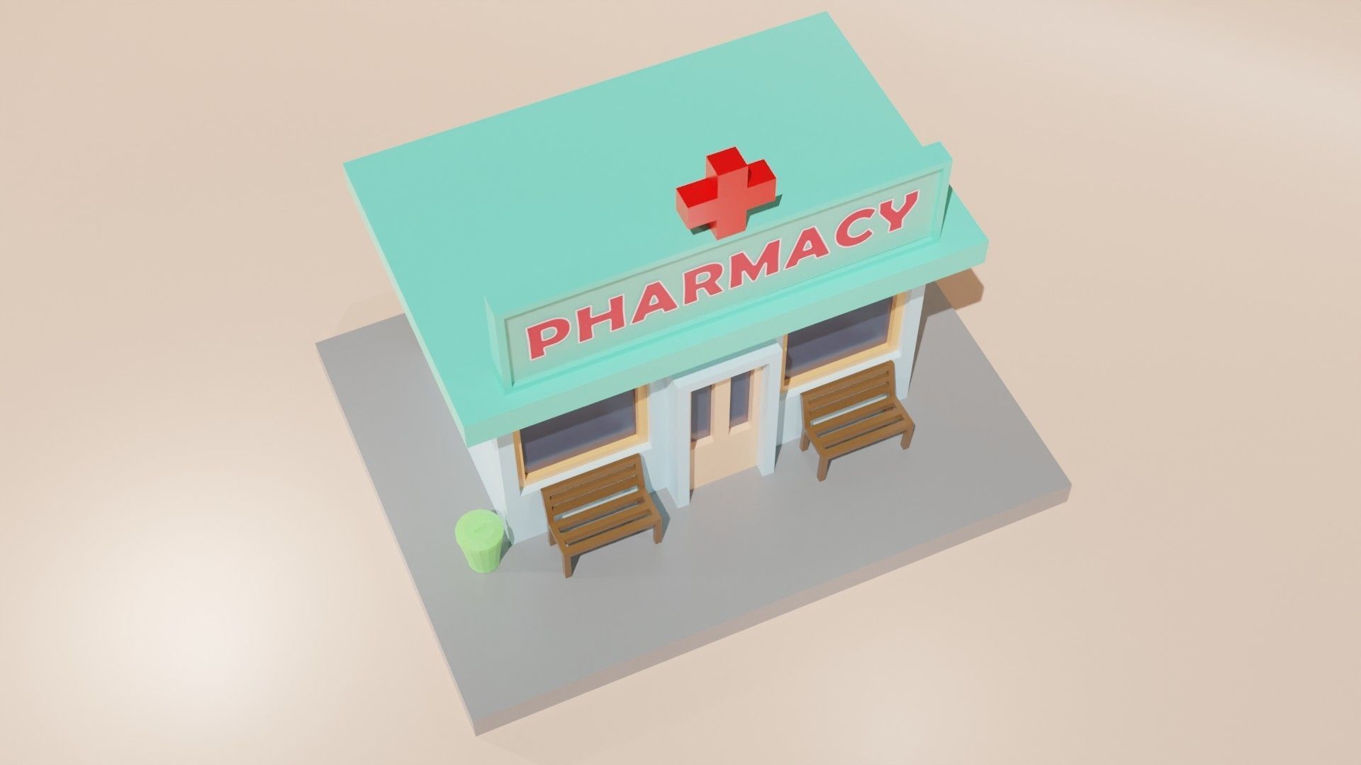 3D model Low Poly Pharmacy - 0068 VR / AR / low-poly | CGTrader
