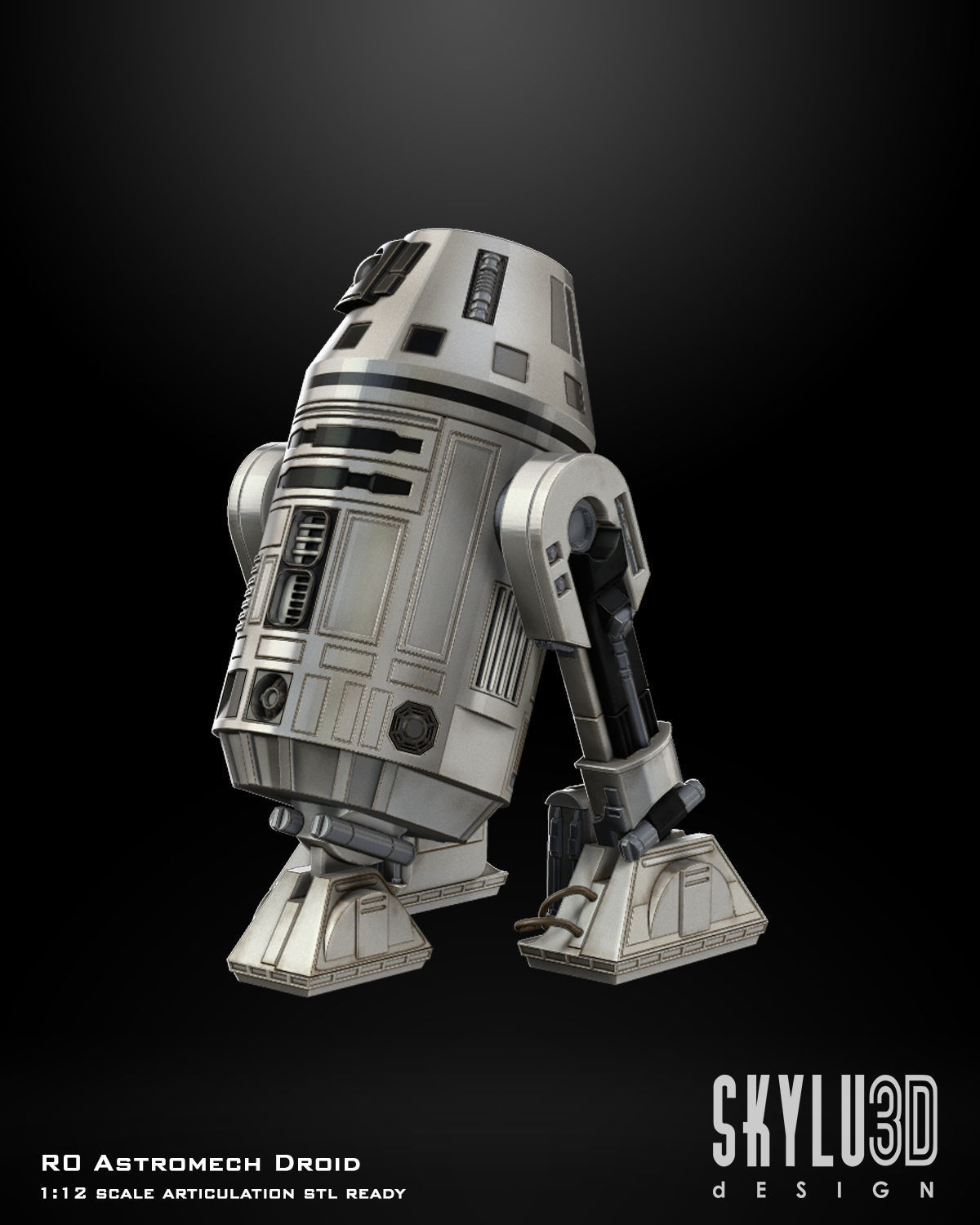 R0 Astromech Droid One12 Scale Articulation STL files 3D model 3D ...