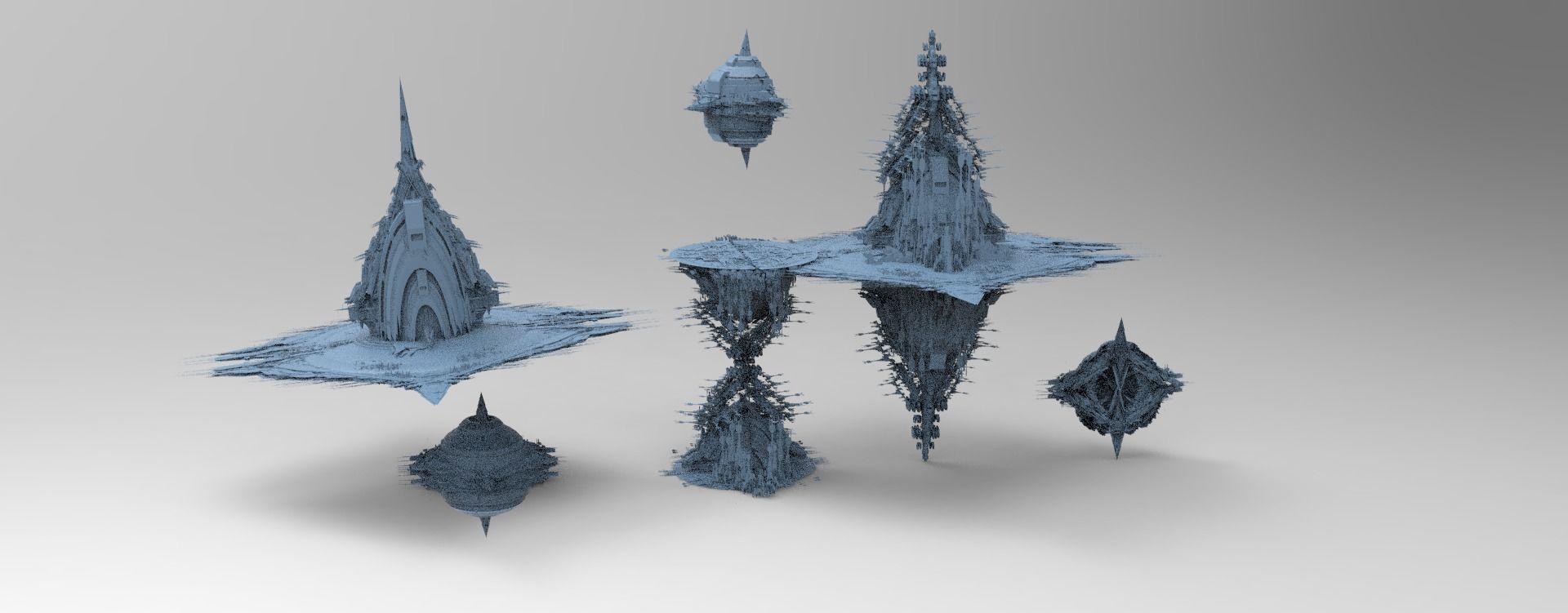 Sci Fi Locust Tower array versions 3D model | CGTrader